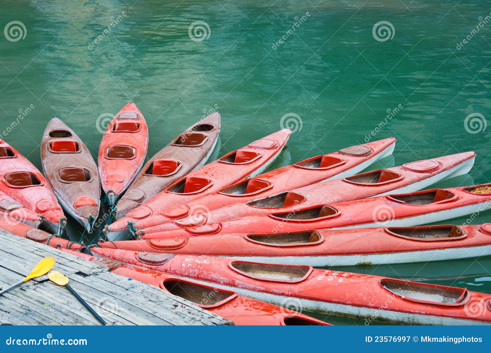 Red Kayaks on Sea, Halong Bay Stock Image - Image of tropical, vietnam ...