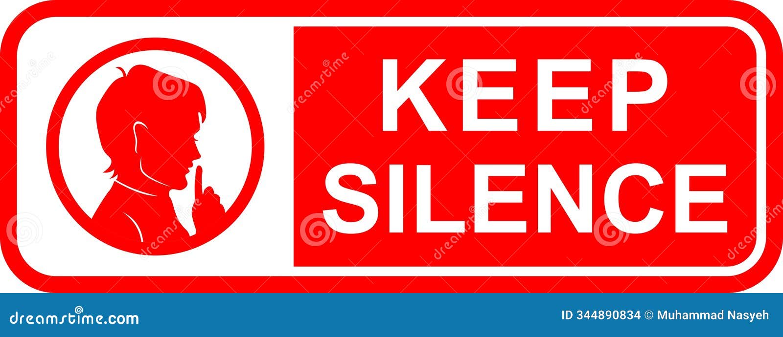 Red KEEP SILENCE Sticker Icon for Warning, Vector Isolated on White ...
