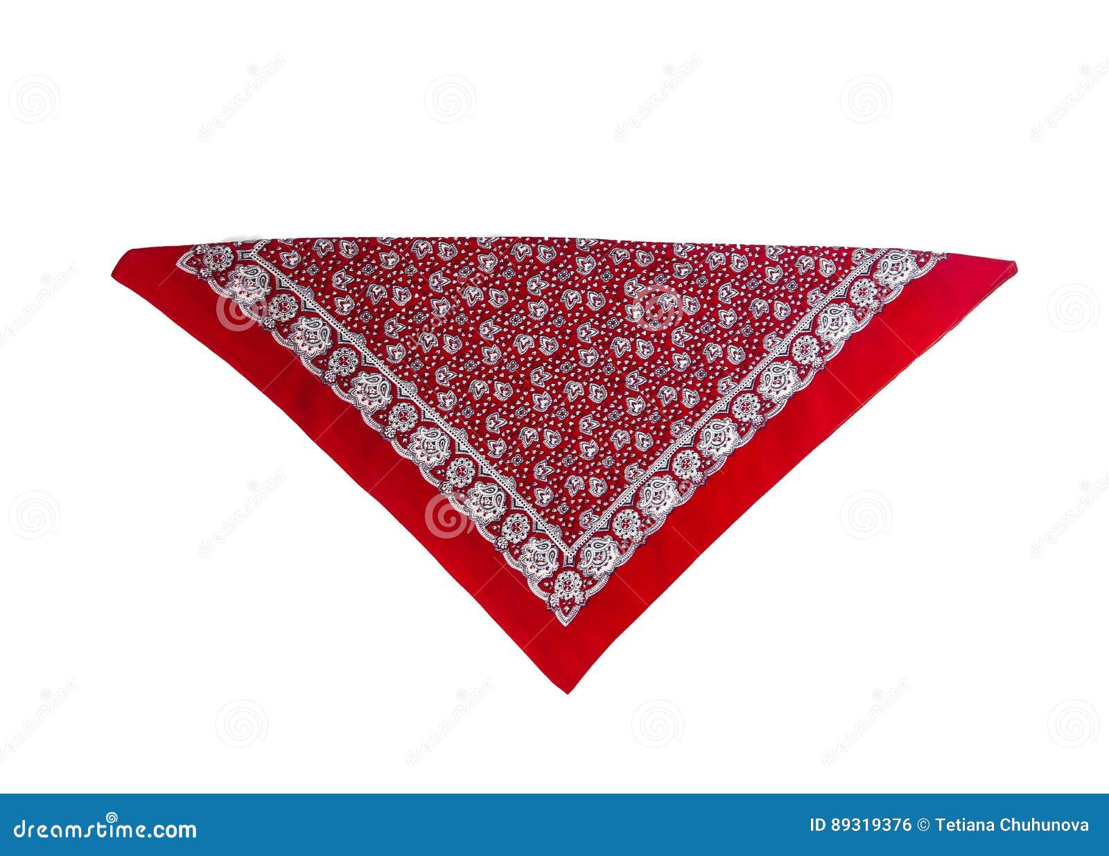 Red Kerchief Bandana with a Pattern, Isolated Stock Photo - Image of ...