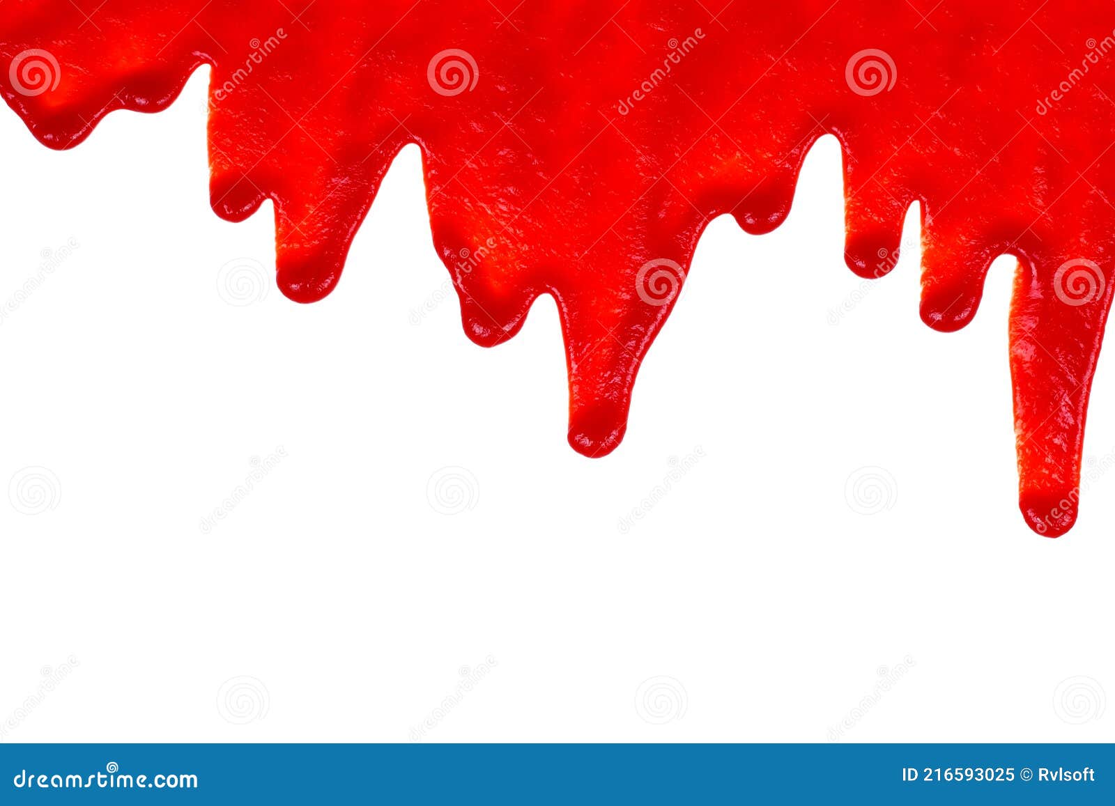 Red Ketchup Dripping on White Background Stock Image - Image of ...