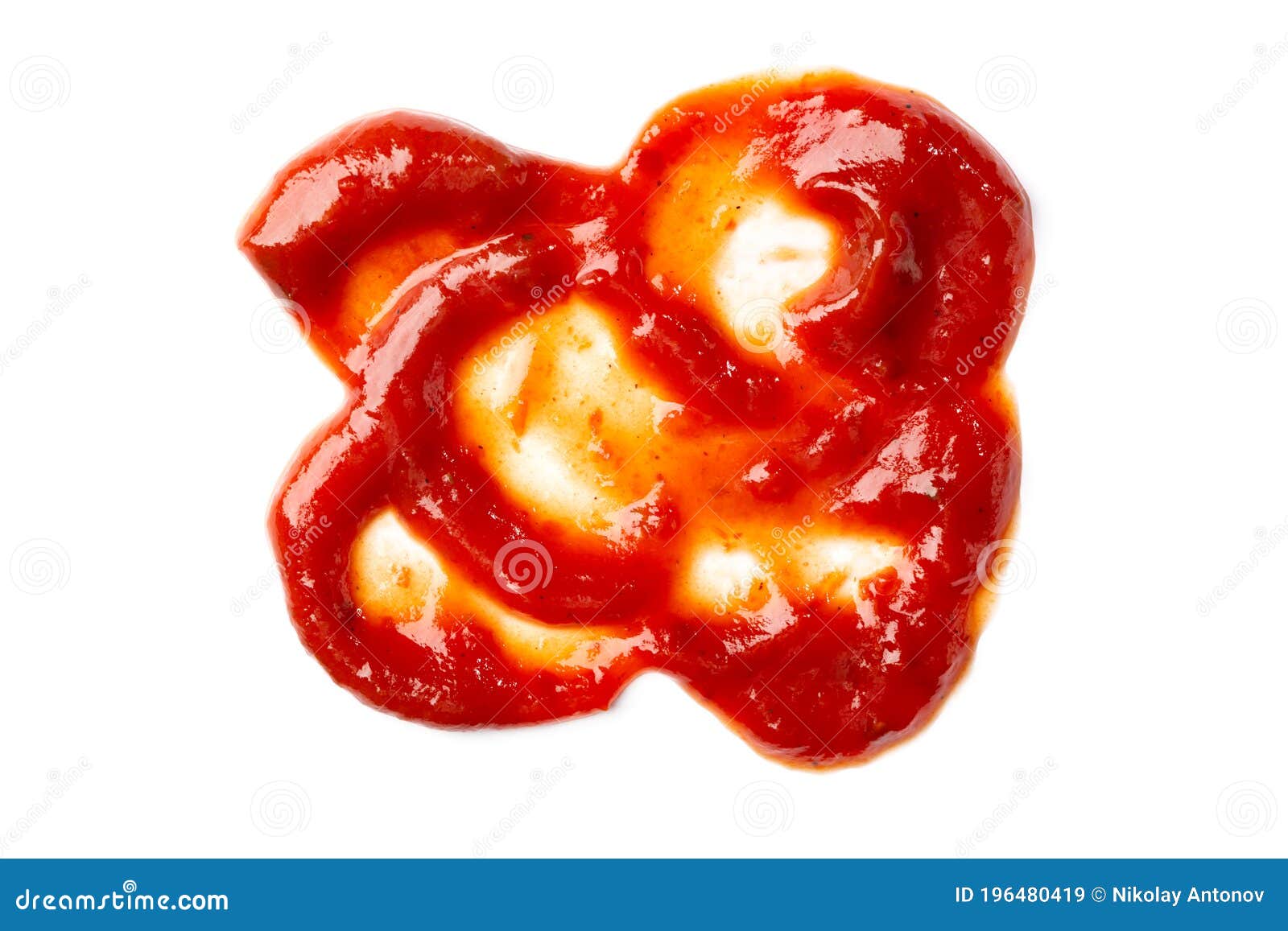 Red Ketchup Splash Isolated on White Background. Tomato Sauce Smeared ...