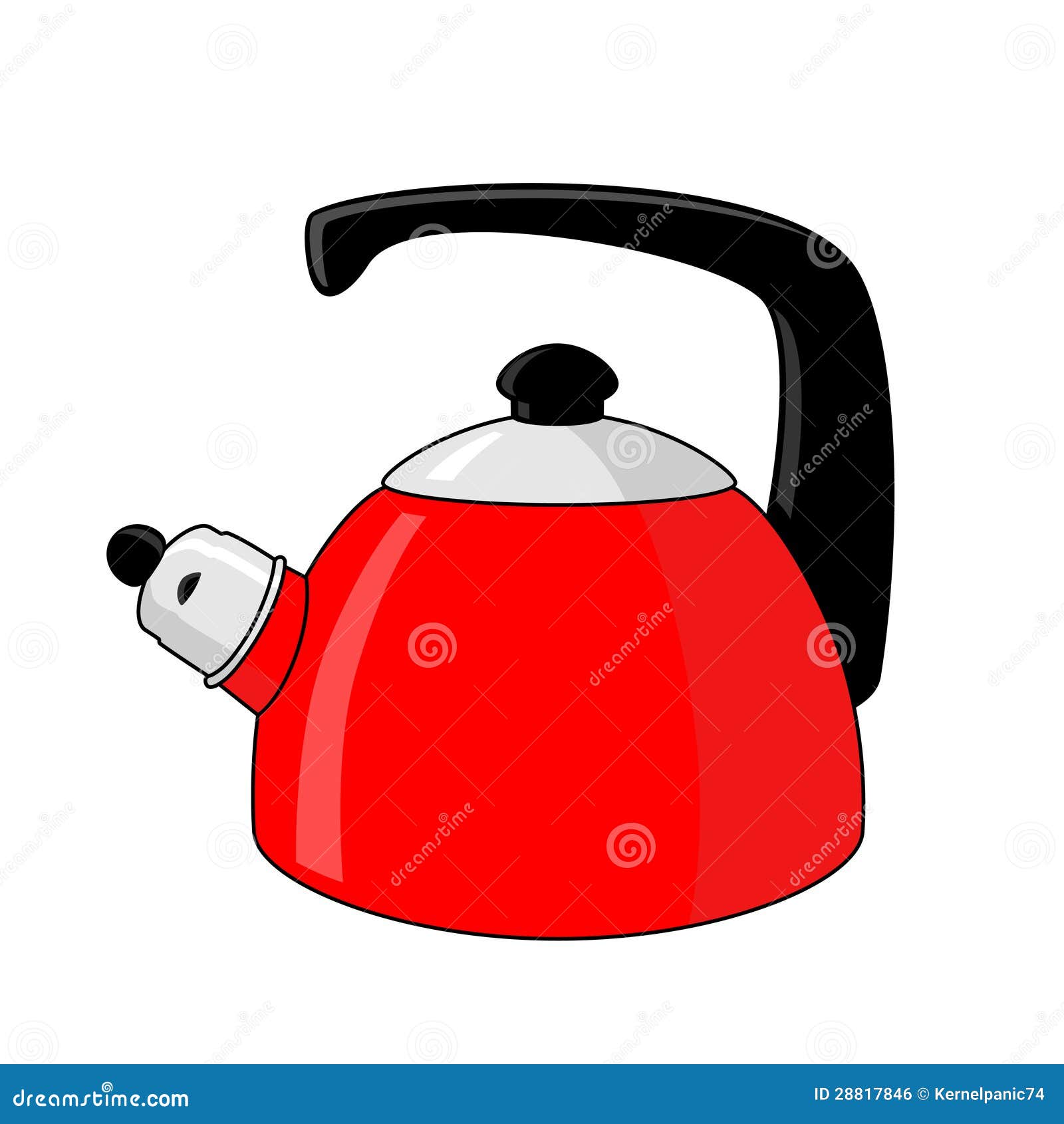 Red kettle stock vector. Illustration of vector, utensil - 28817846