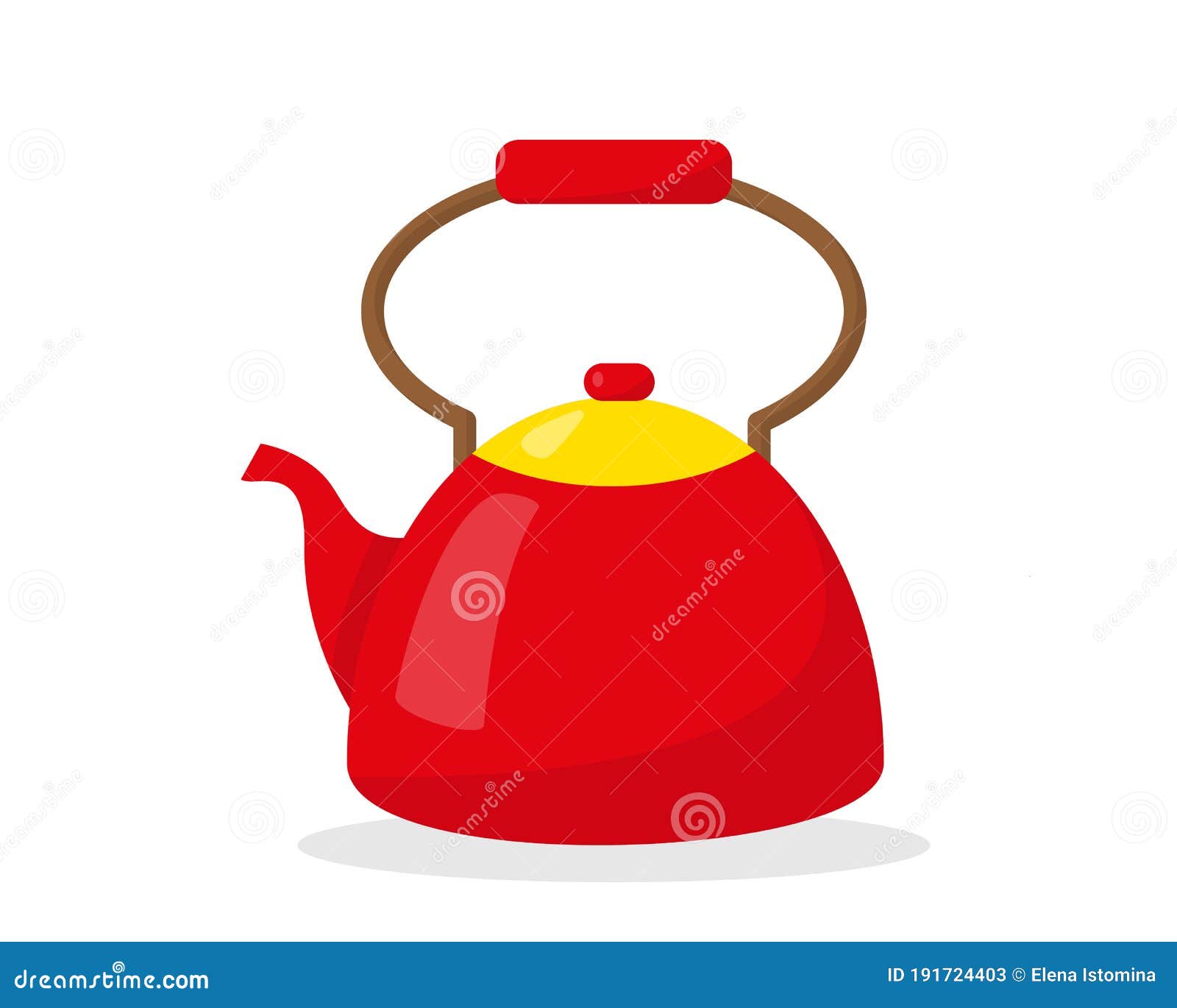 Red Kettle Icon Isolated on the White Backround. Stock Vector ...