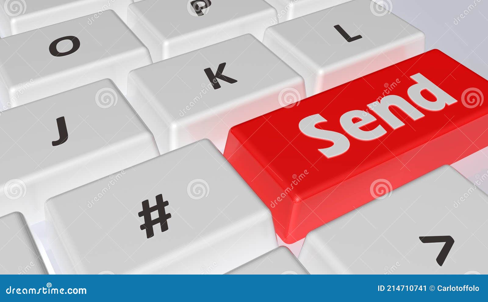 Red Key of a Computer Keyboard with the Write Send - 3D Rendering ...