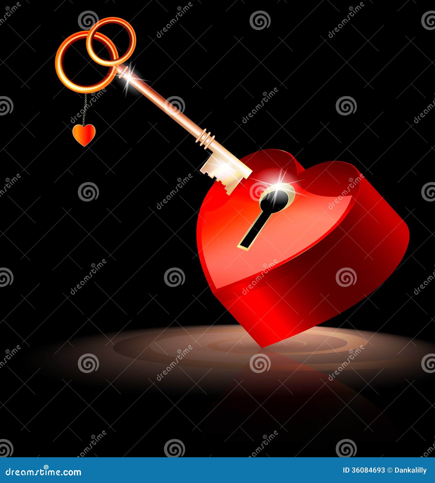 Red key and lock stock vector. Illustration of abstraction - 36084693