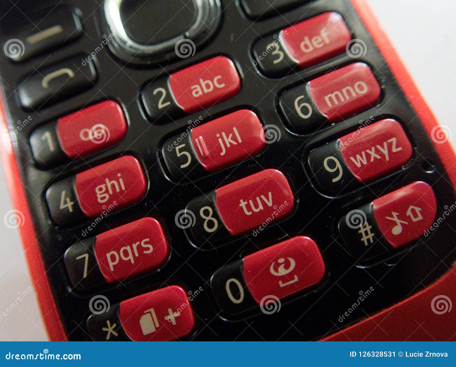 Red Keyboard of an Old Cell Phone Stock Image - Image of modern, number ...