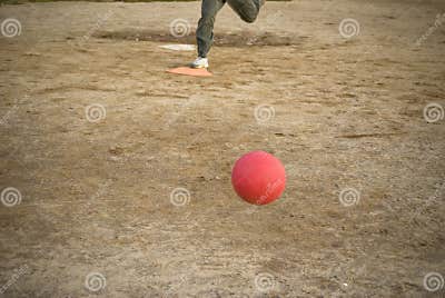 Red kickball approach stock image. Image of full, outdoors - 4560101