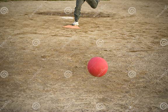 Red kickball approach stock image. Image of full, outdoors - 4560101