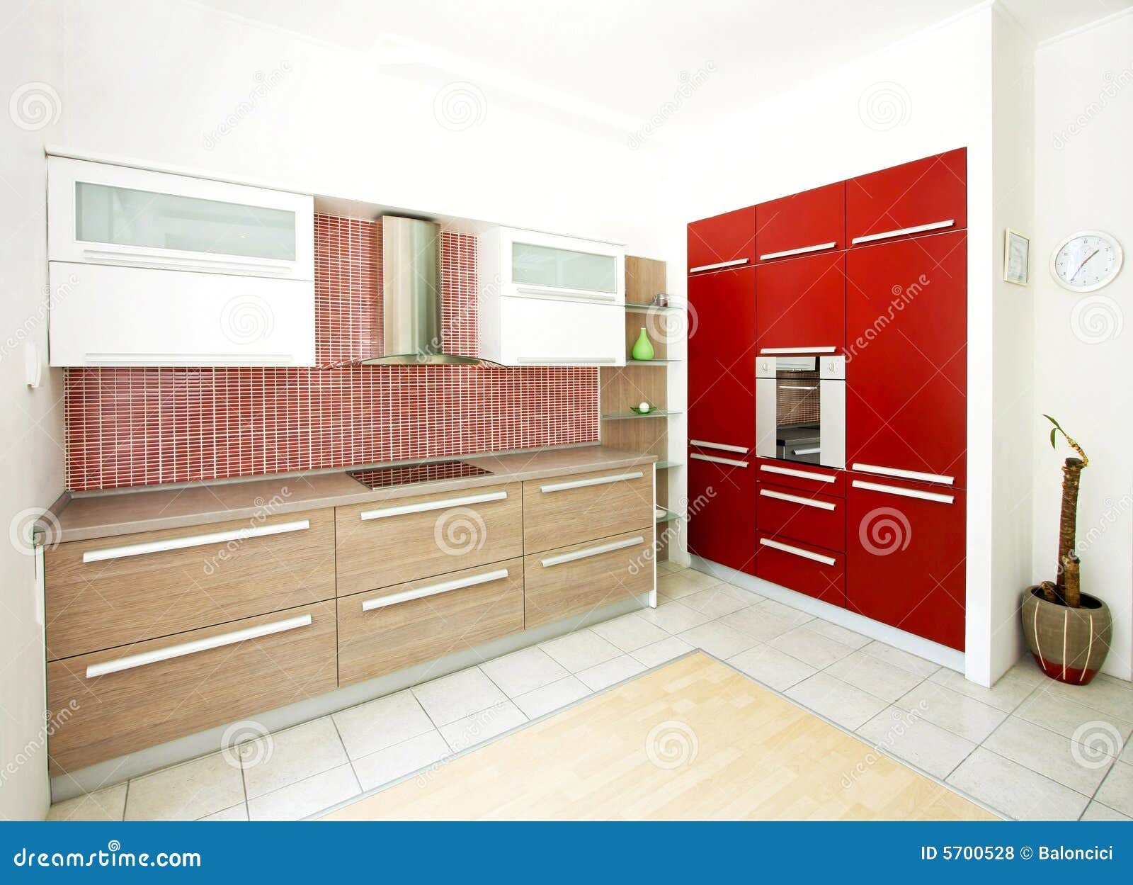 Red kitchen angle stock photo. Image of architecture, stainless - 5700528