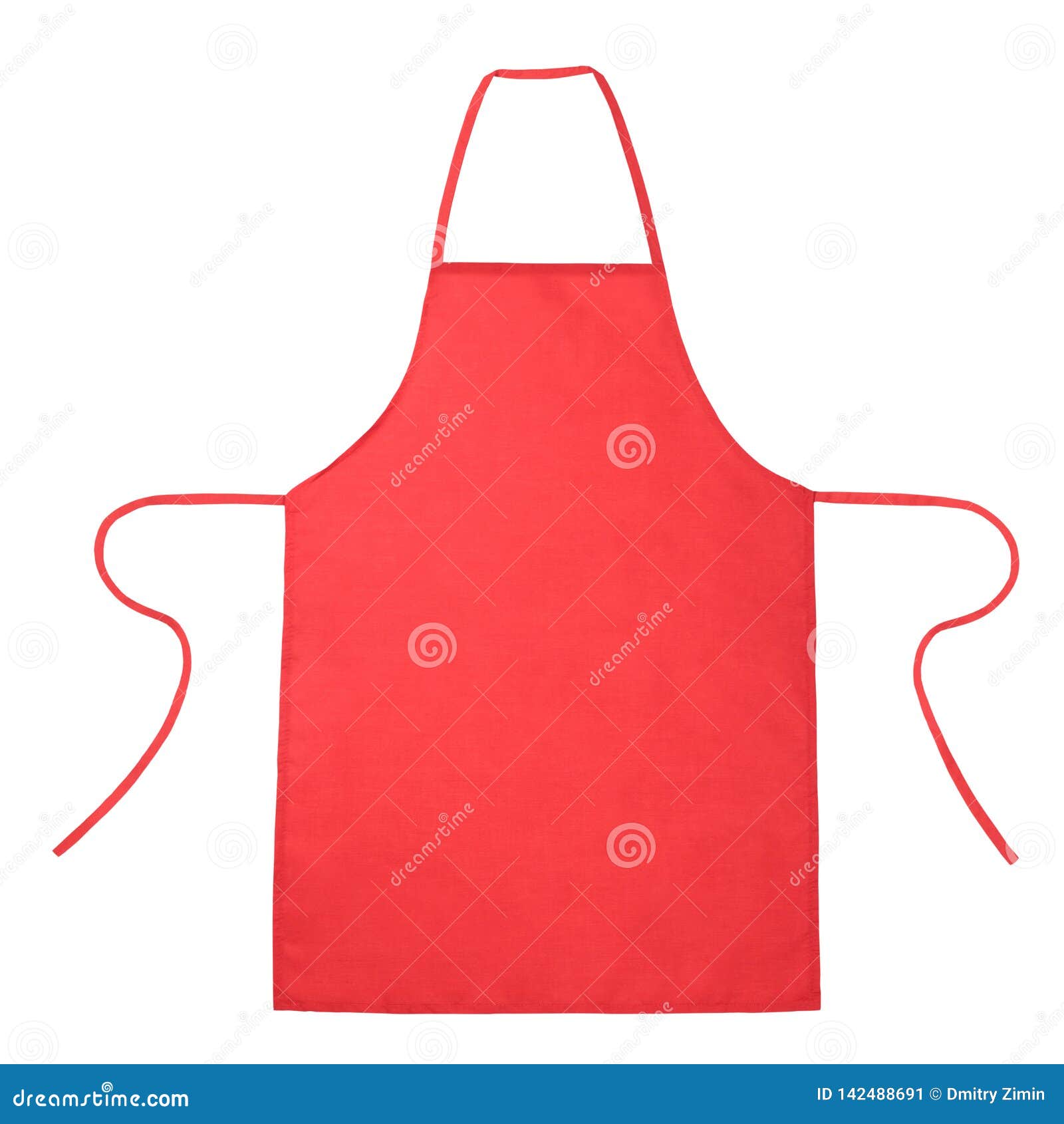 Red Kitchen Apron Isolated on White Background Stock Image - Image of ...