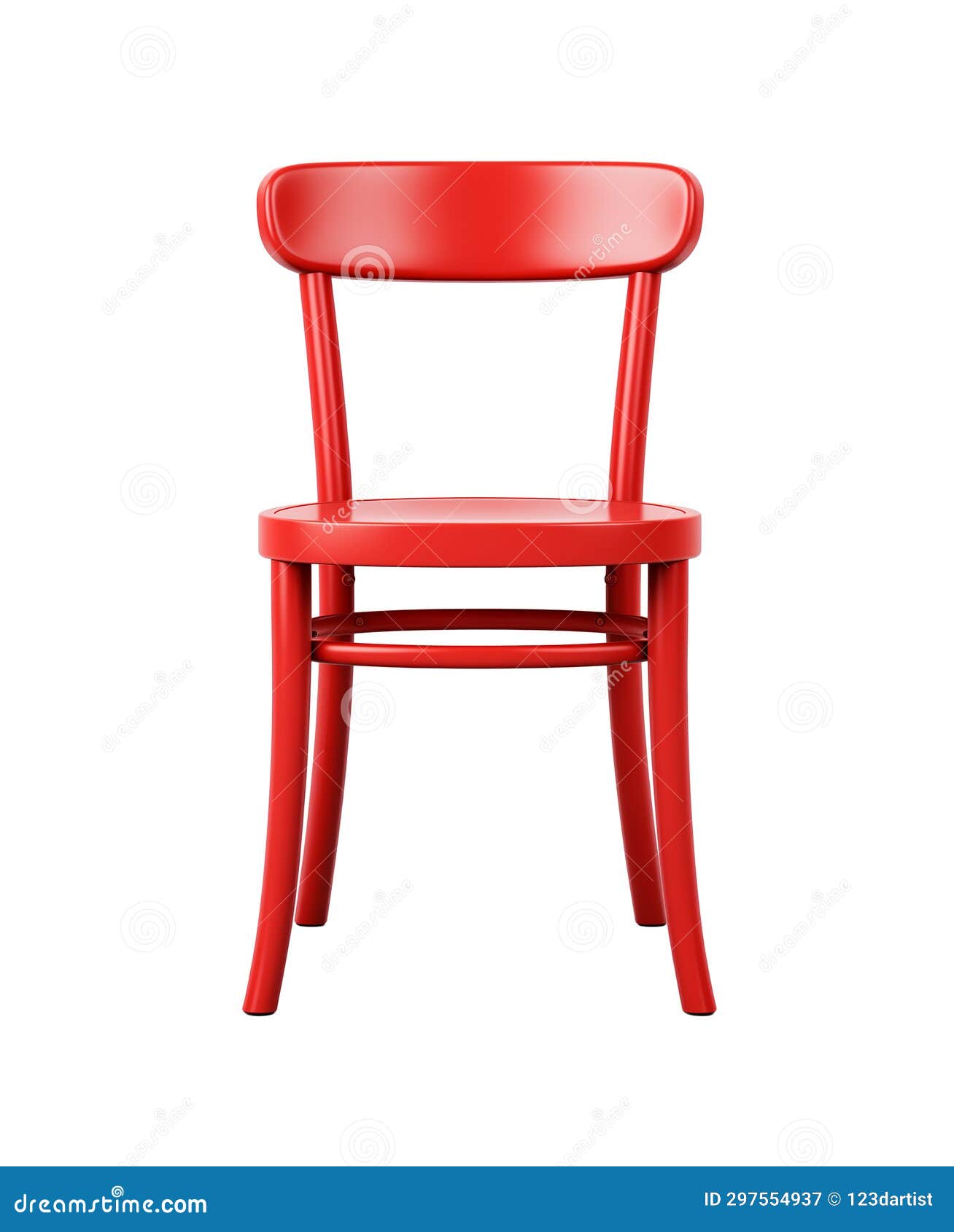 Red Kitchen Chair Isolated on White Stock Image - Illustration of ...