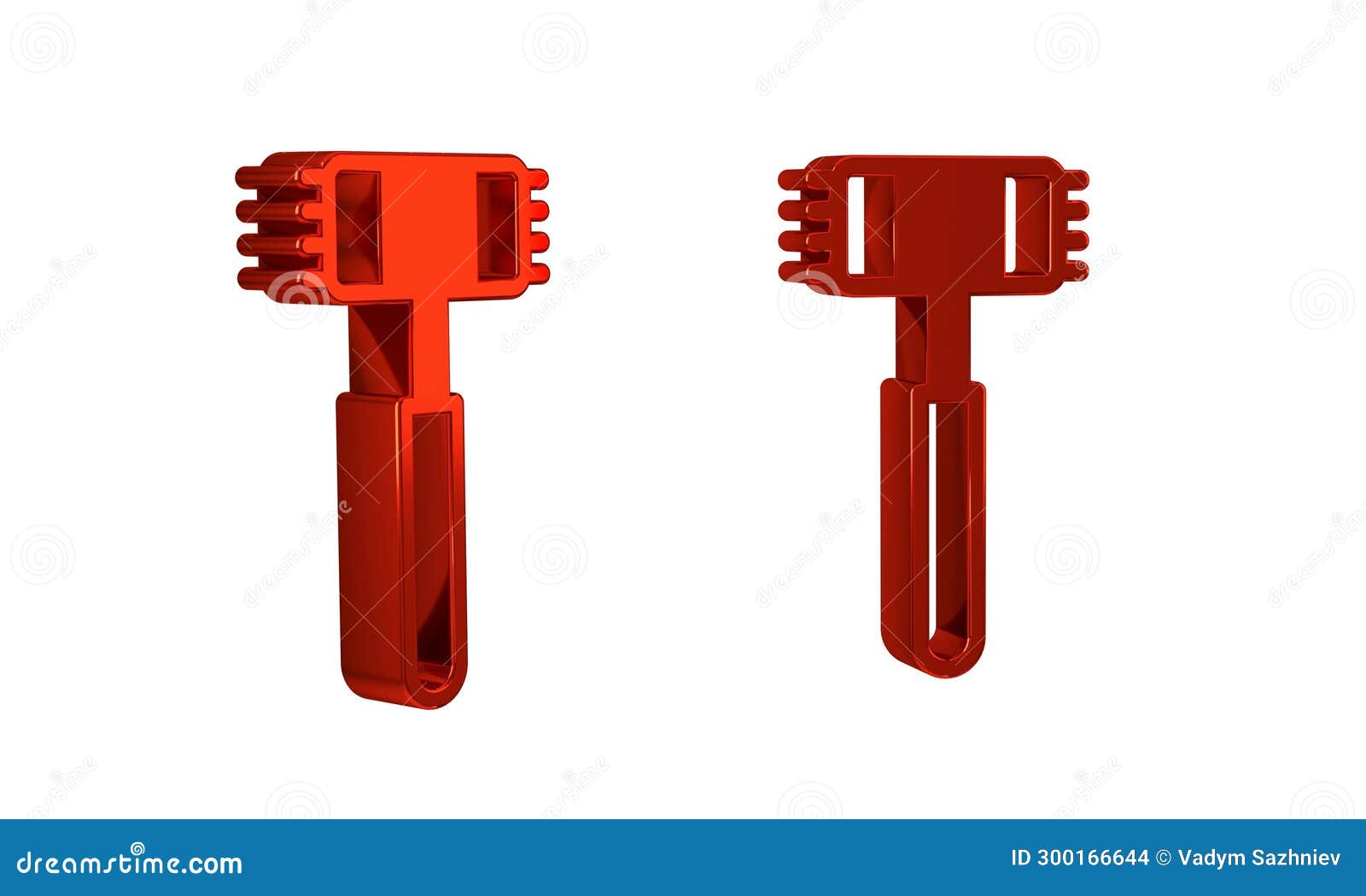 Red Kitchen Hammer Icon Isolated on Transparent Background. Meat Hammer ...