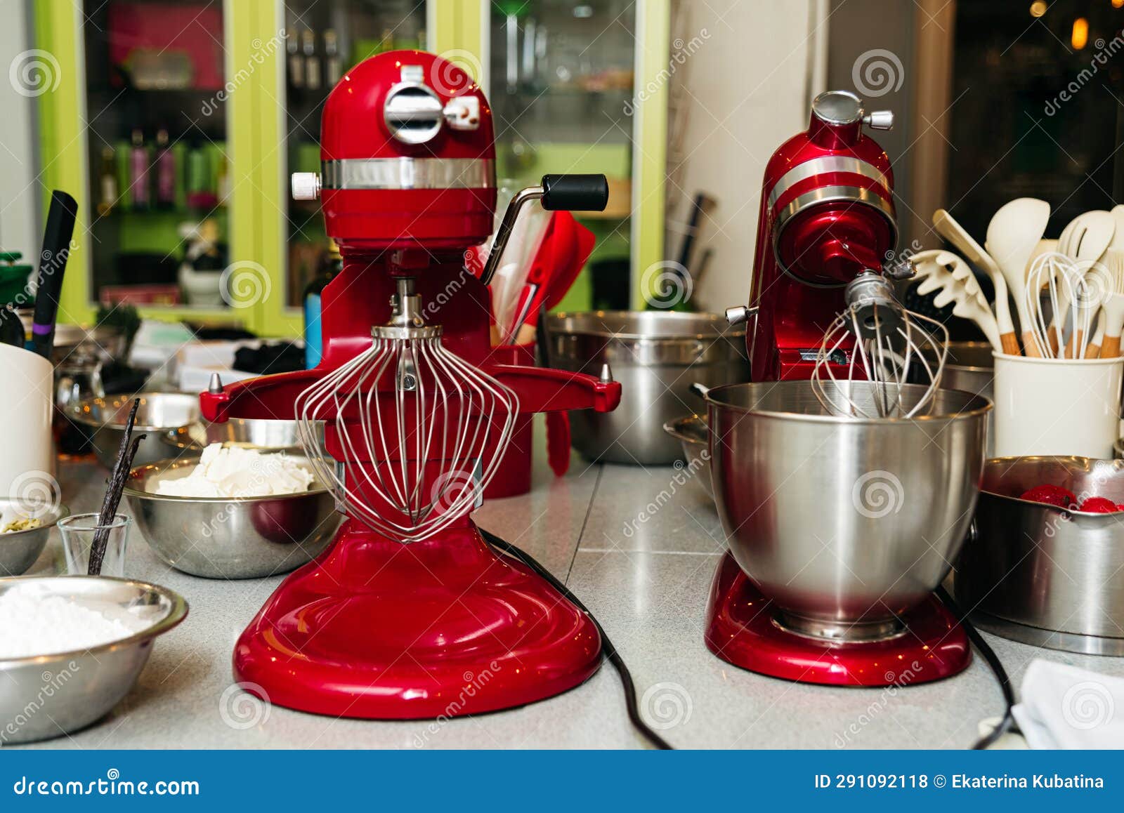 Ed Kitchen Mixer on the Counter Top. Kitchen Utensils and Tools Stock ...