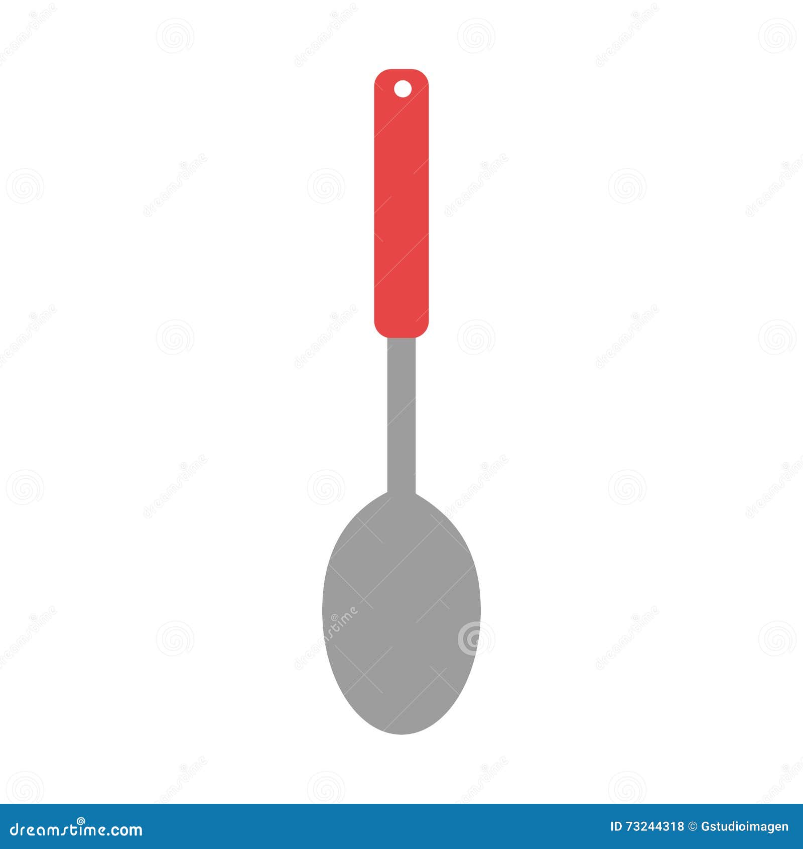 Red kitchen spoon, graphic stock illustration. Illustration of ...