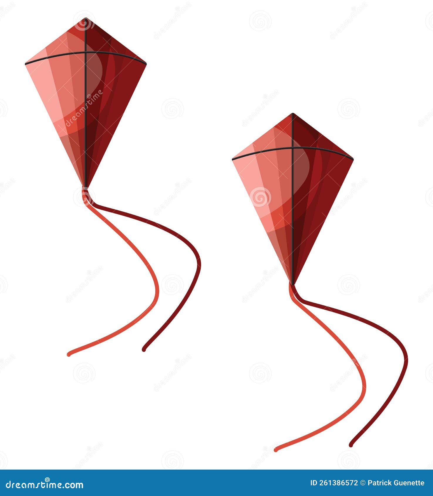 Red kites, icon stock vector. Illustration of abstract - 261386572