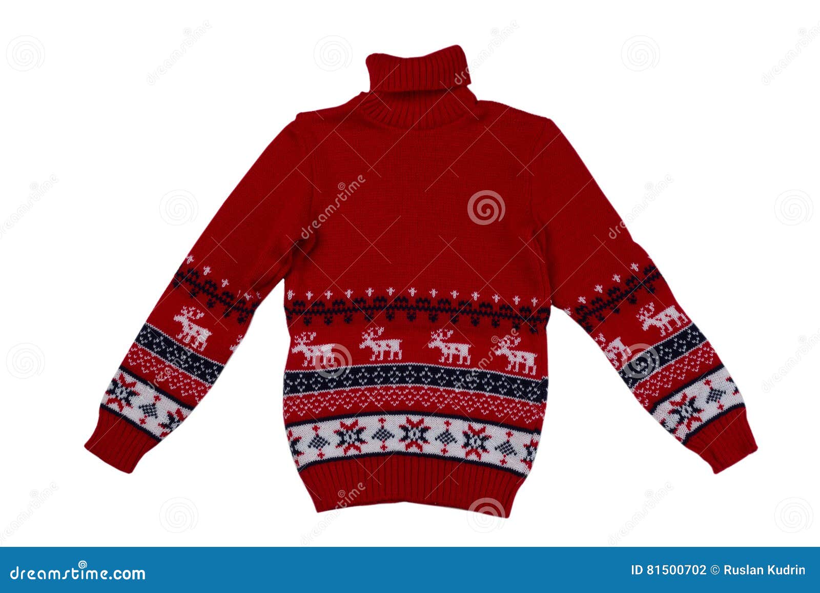 Red Knitted Sweater Background with Traditional Design Stock Photo ...