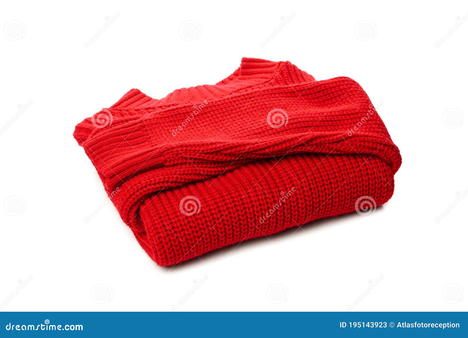 Red Knitted Sweater Isolated on White Background Stock Image - Image of ...
