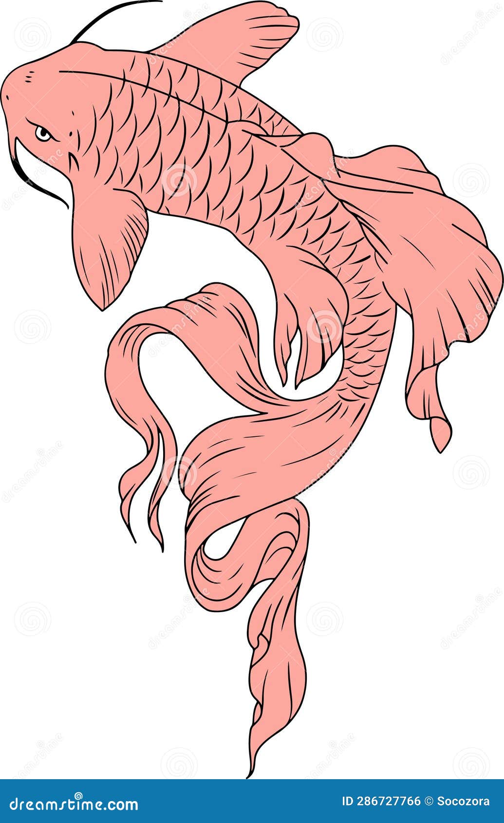 Illustration of Red Koi Fish Stock Vector - Illustration of embroidery ...