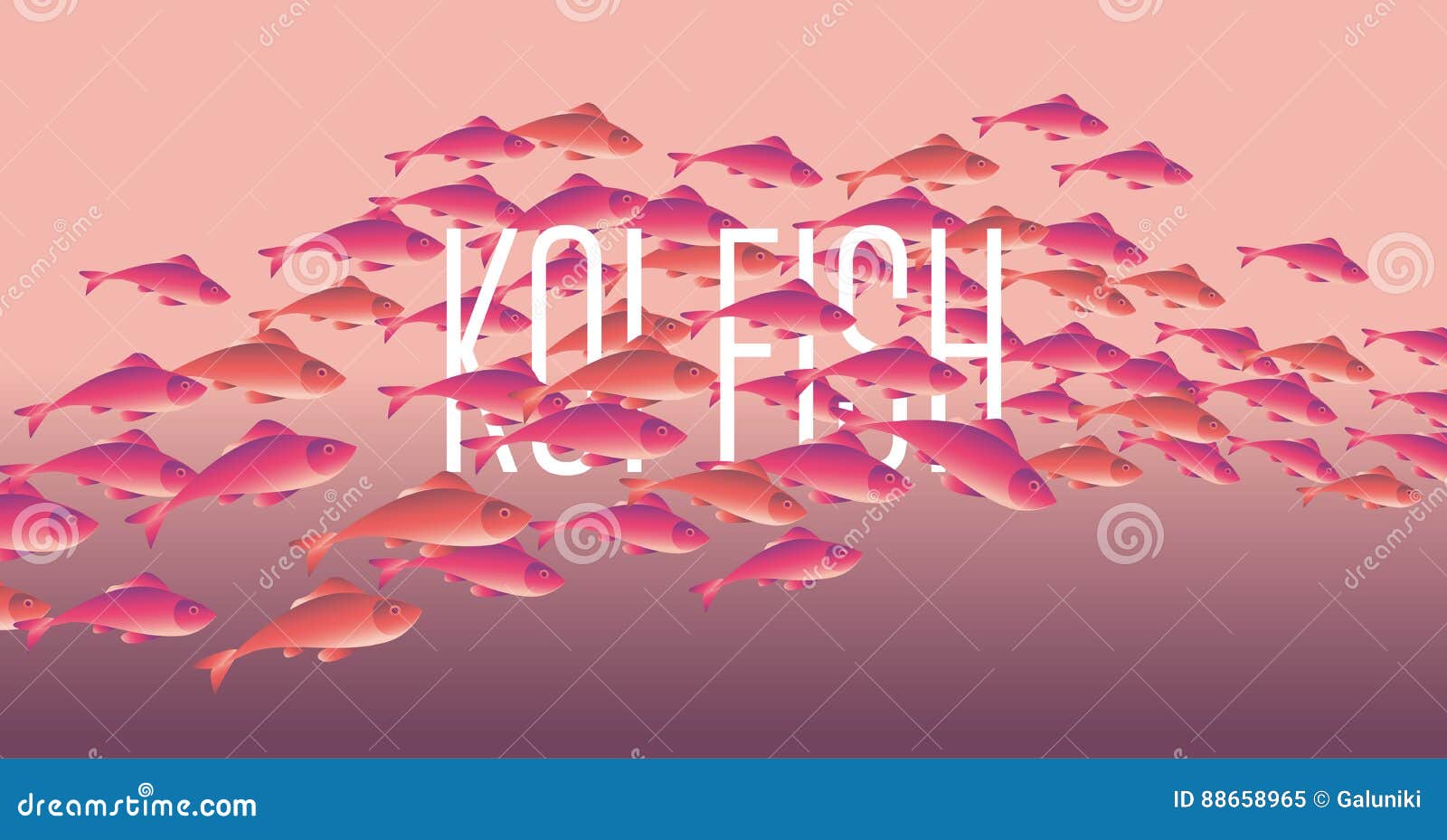 Red Koi-fish Vector Illustration for Header, Stock Vector ...