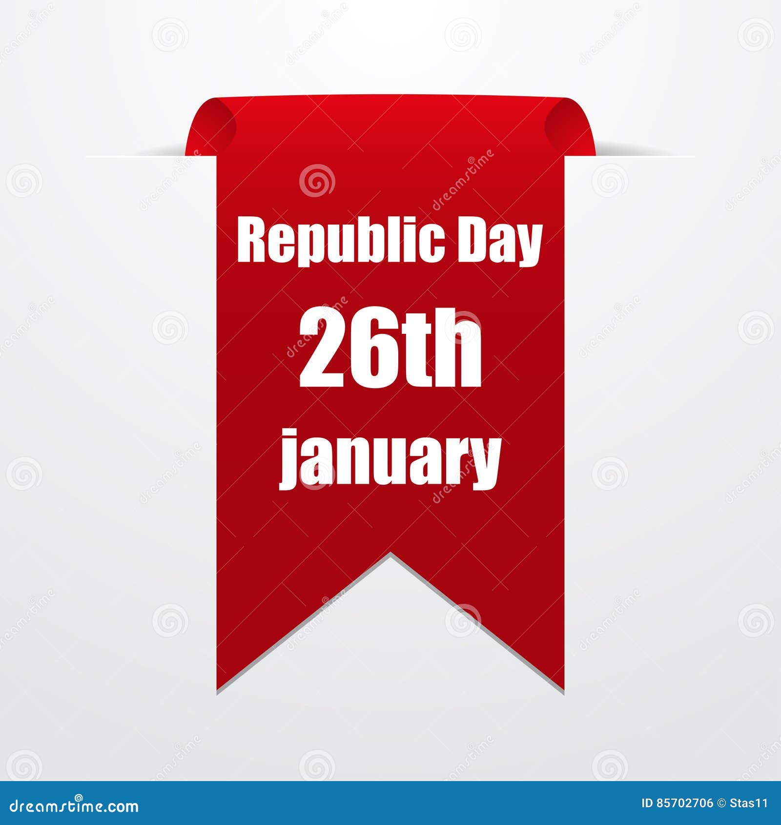 Red Label with the Date of Republic Day India. Vector Illustration ...