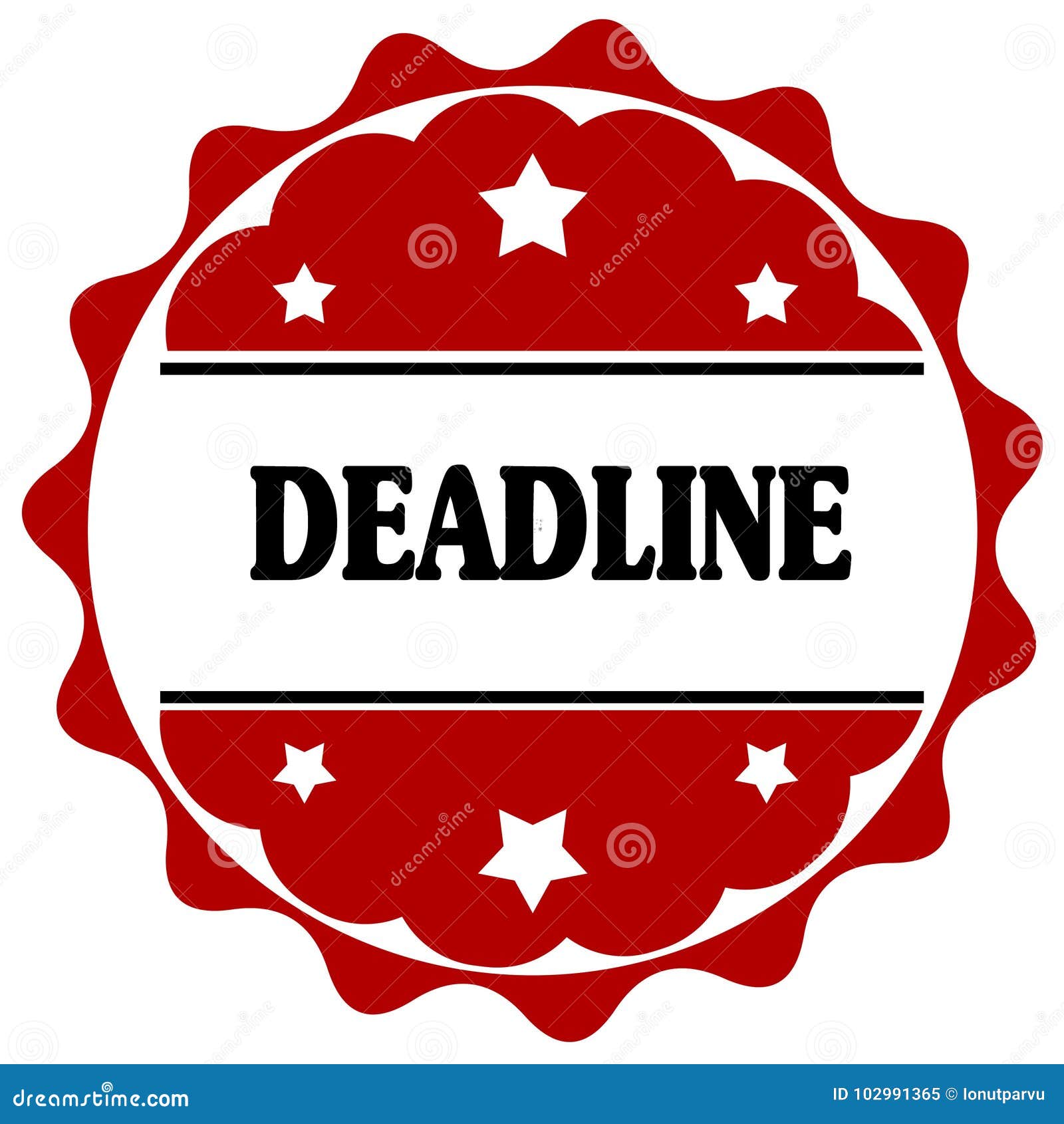 Red Label with DEADLINE Text. Stock Illustration - Illustration of ...