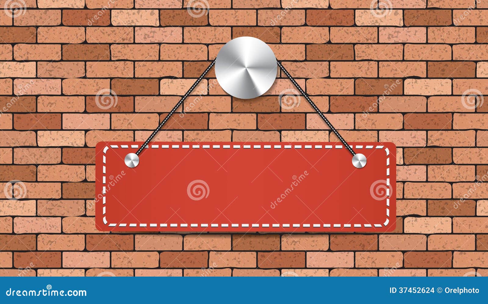 Red Label is Holding on Brick Wall Stock Vector - Illustration of paper ...