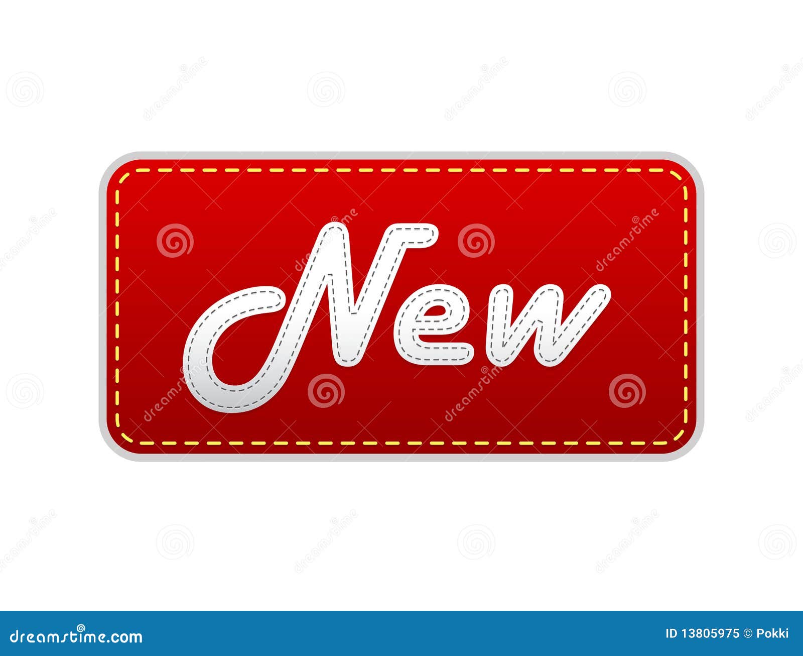 Red label with new text. stock vector. Illustration of ecommerce - 13805975