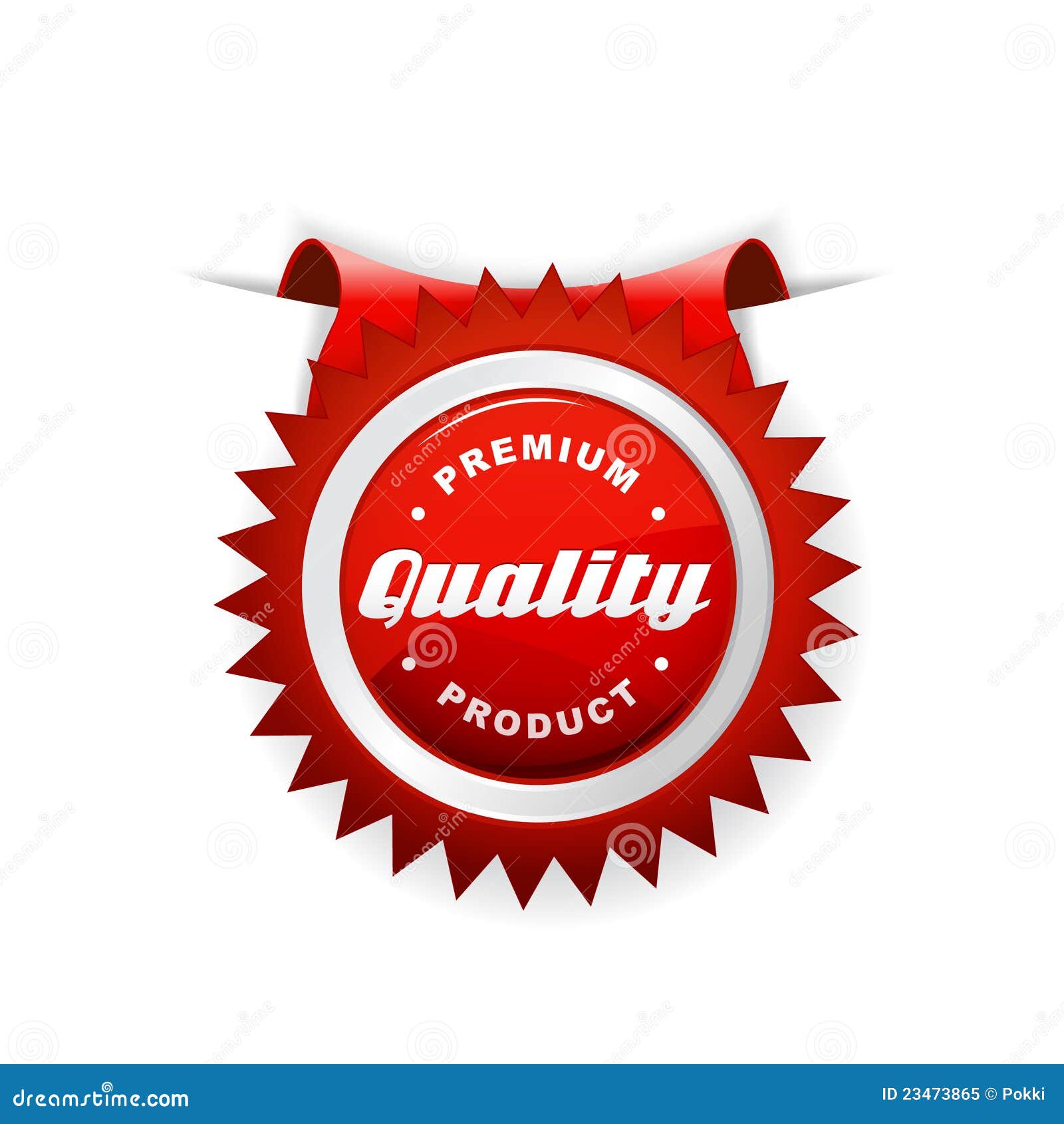 Red Label with Quality Sign. Stock Vector - Illustration of selling ...