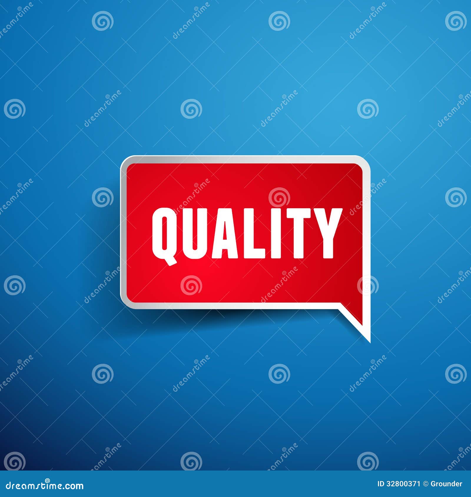 Red Label with Quality Sign. Stock Vector - Illustration of message ...