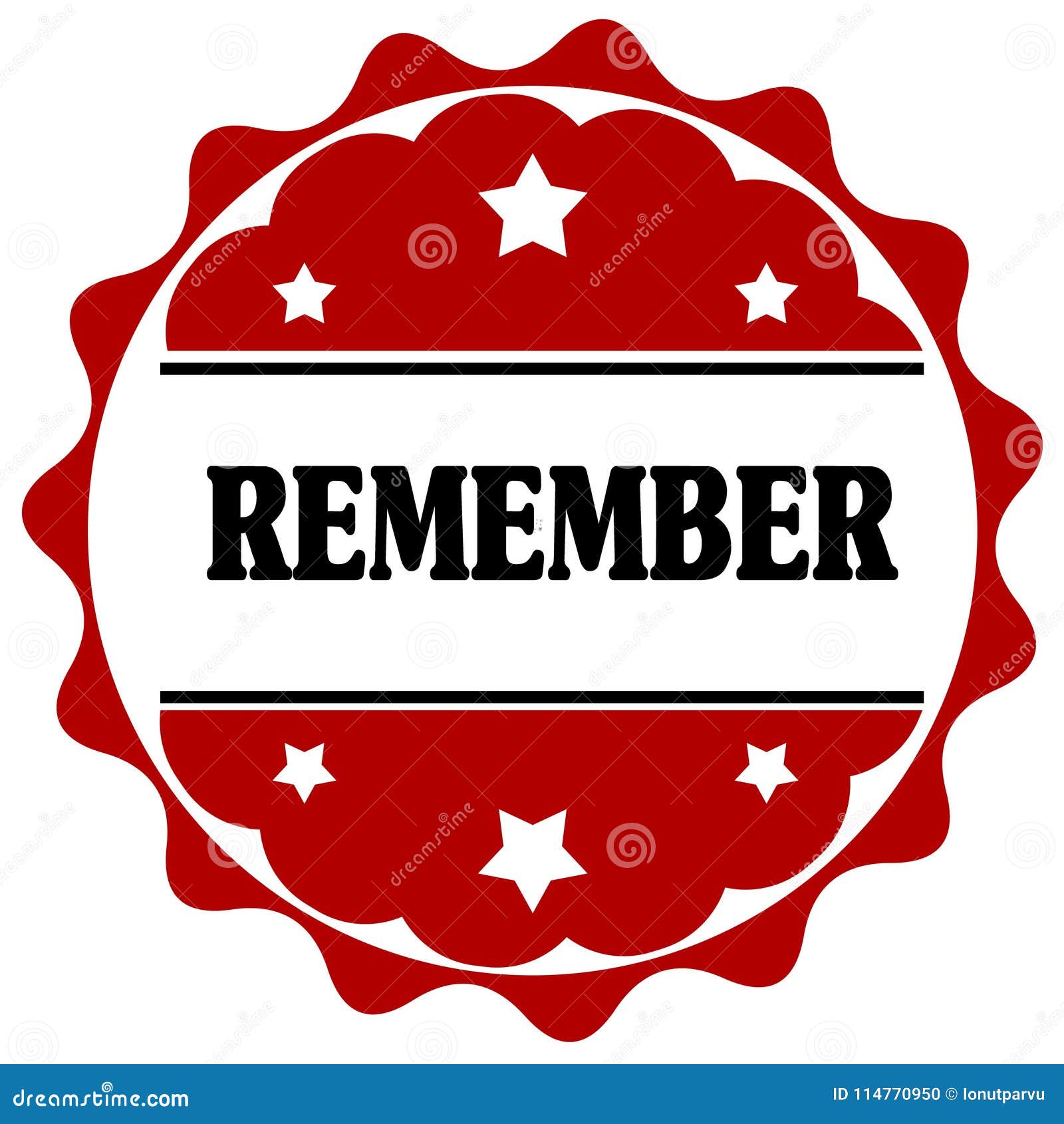 Red Label with REMEMBER Text. Stock Illustration - Illustration of ...