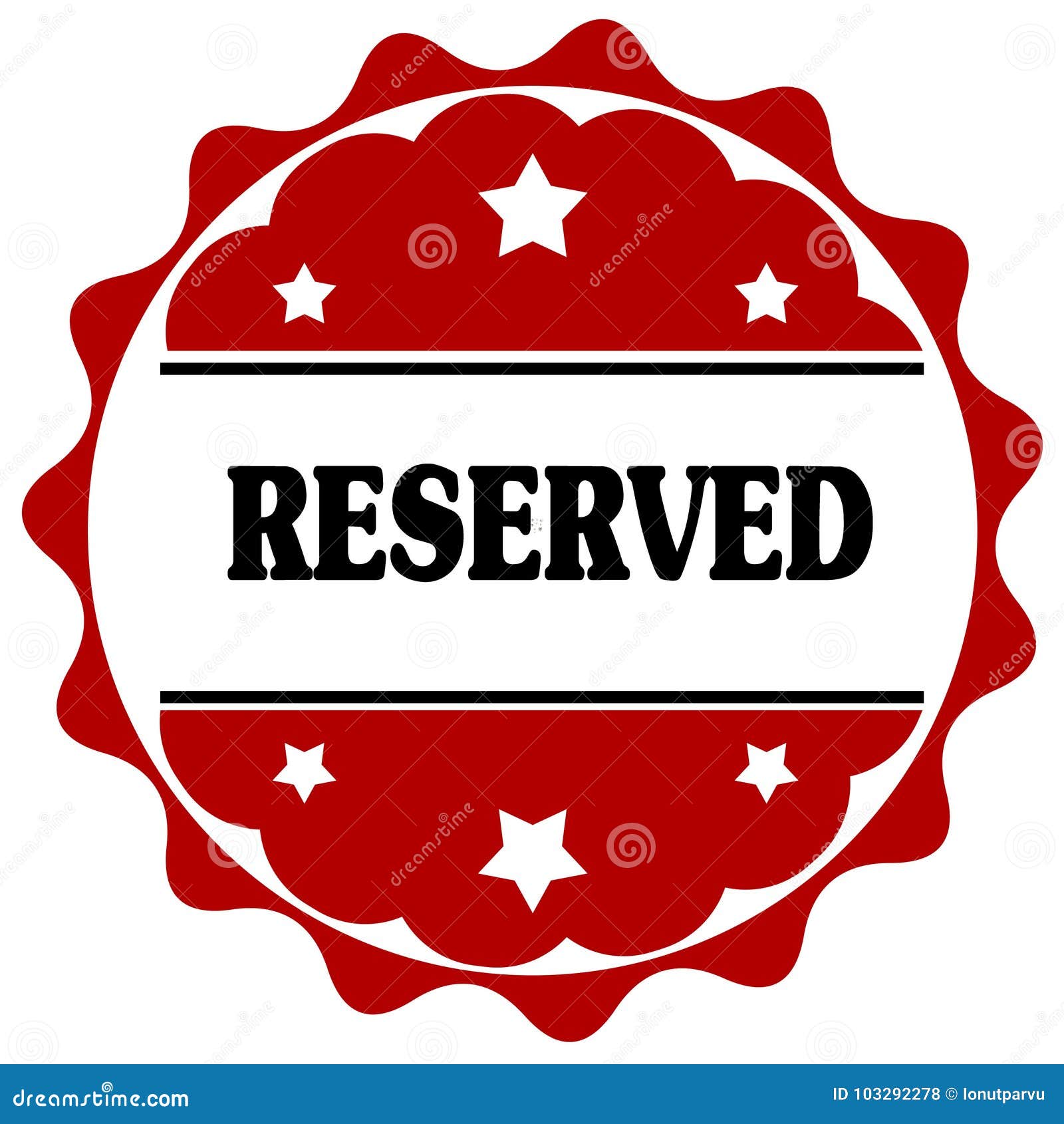 Red Label with RESERVED Text. Stock Illustration - Illustration of ...