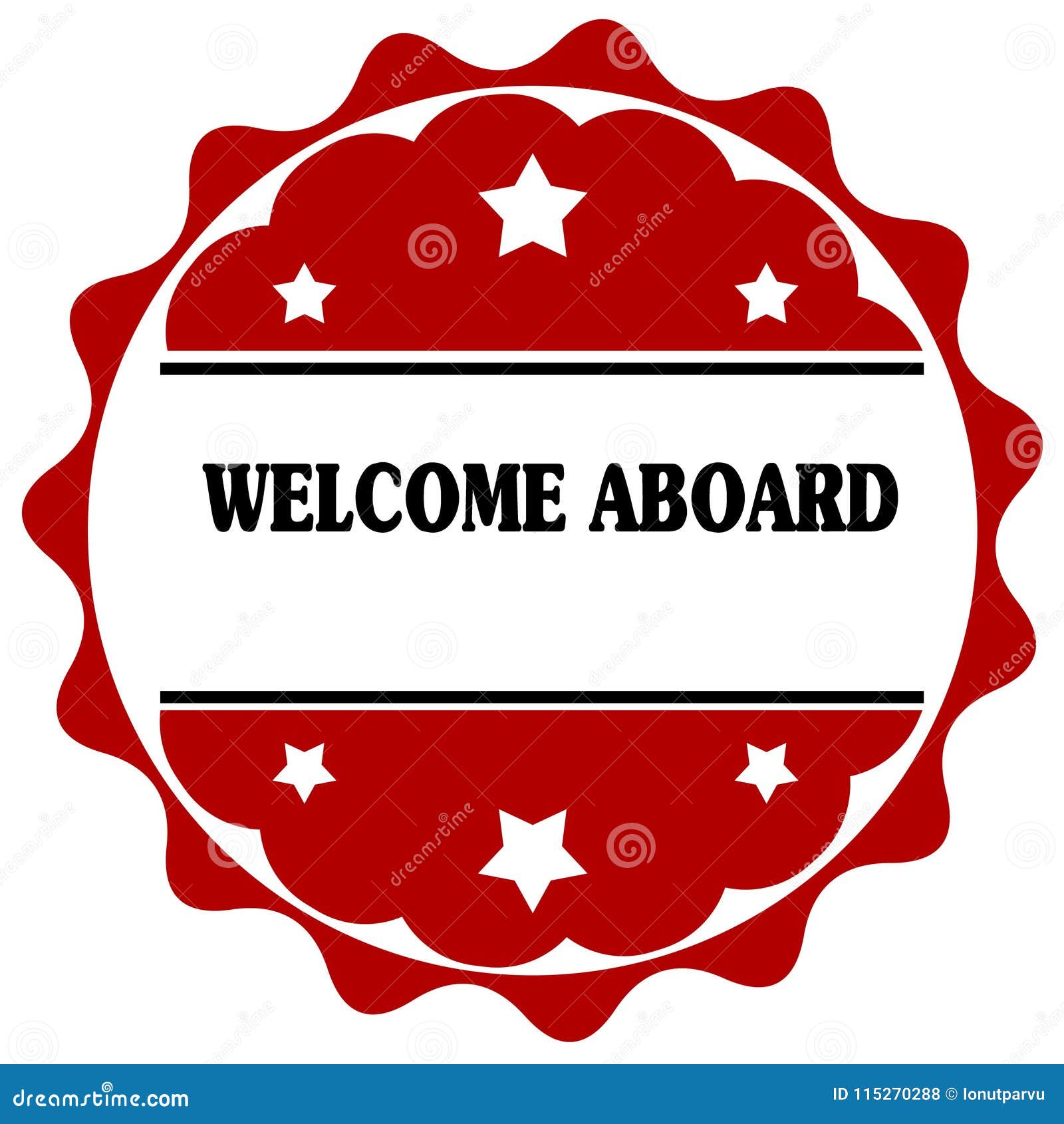 Red Label with WELCOME ABOARD Text. Stock Illustration - Illustration ...