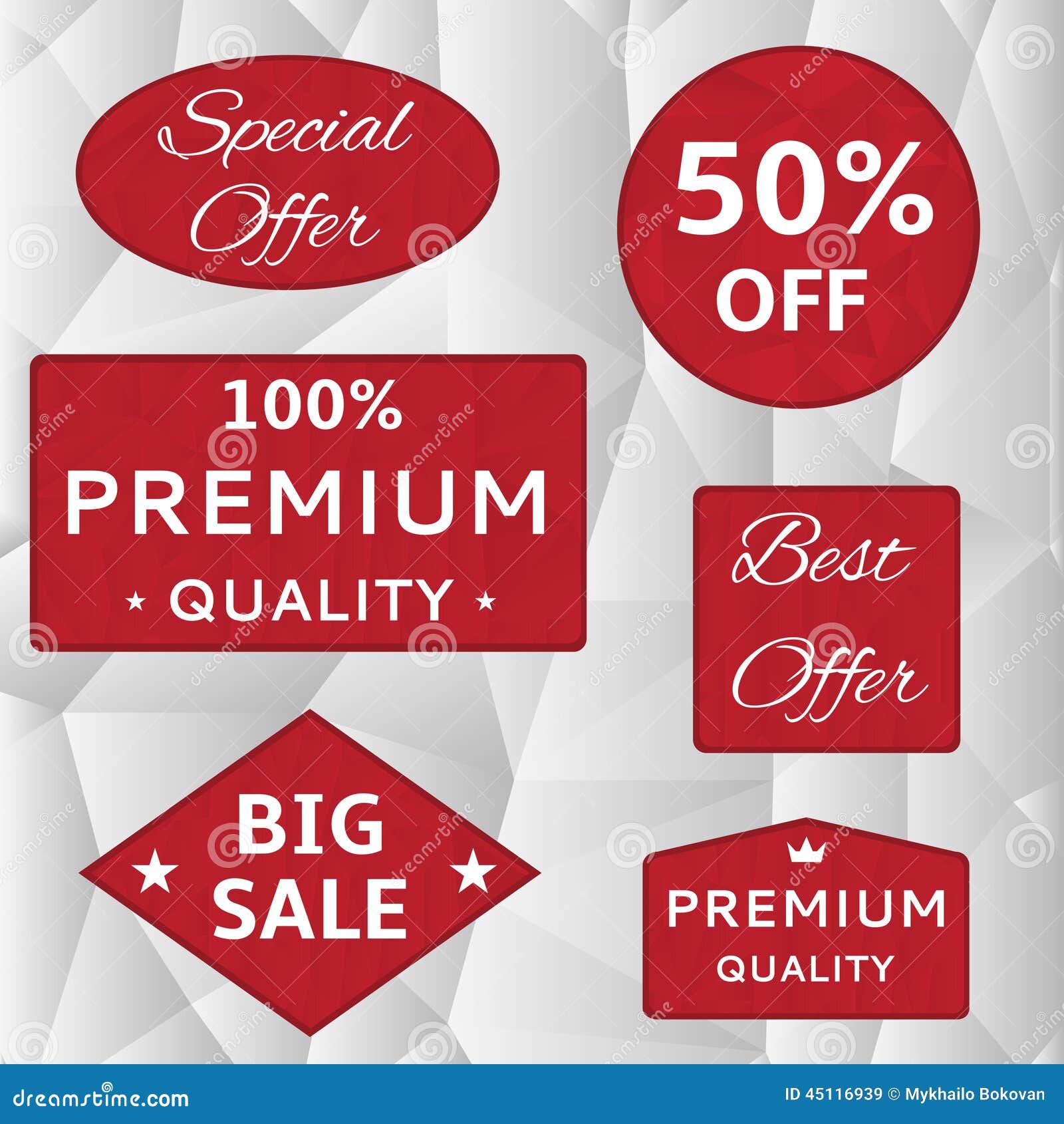 Red labels stock vector. Illustration of grained, label - 45116939