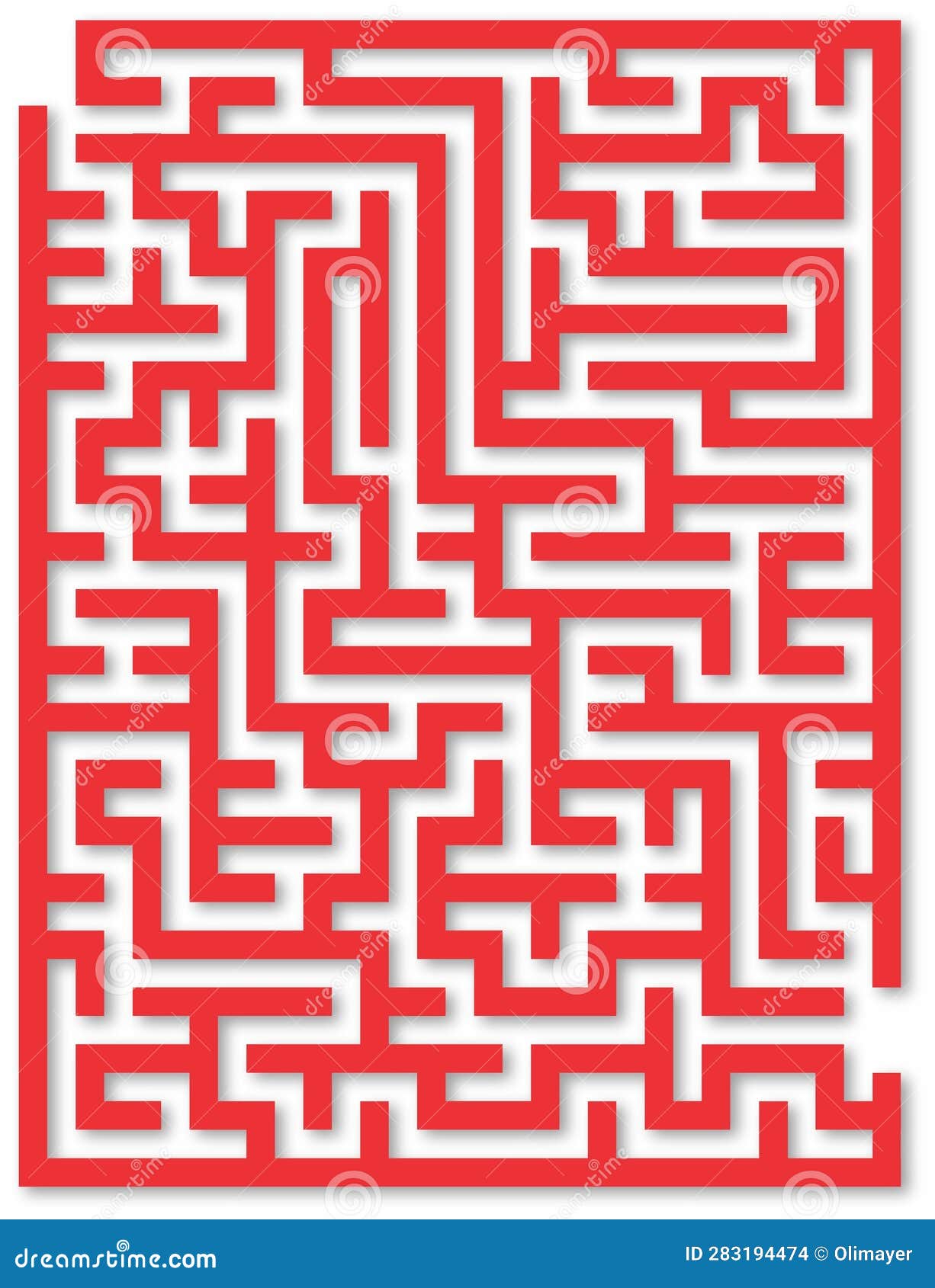 Red Labyrinth Maze in Vector Illustration. EPS Format Available. Stock ...