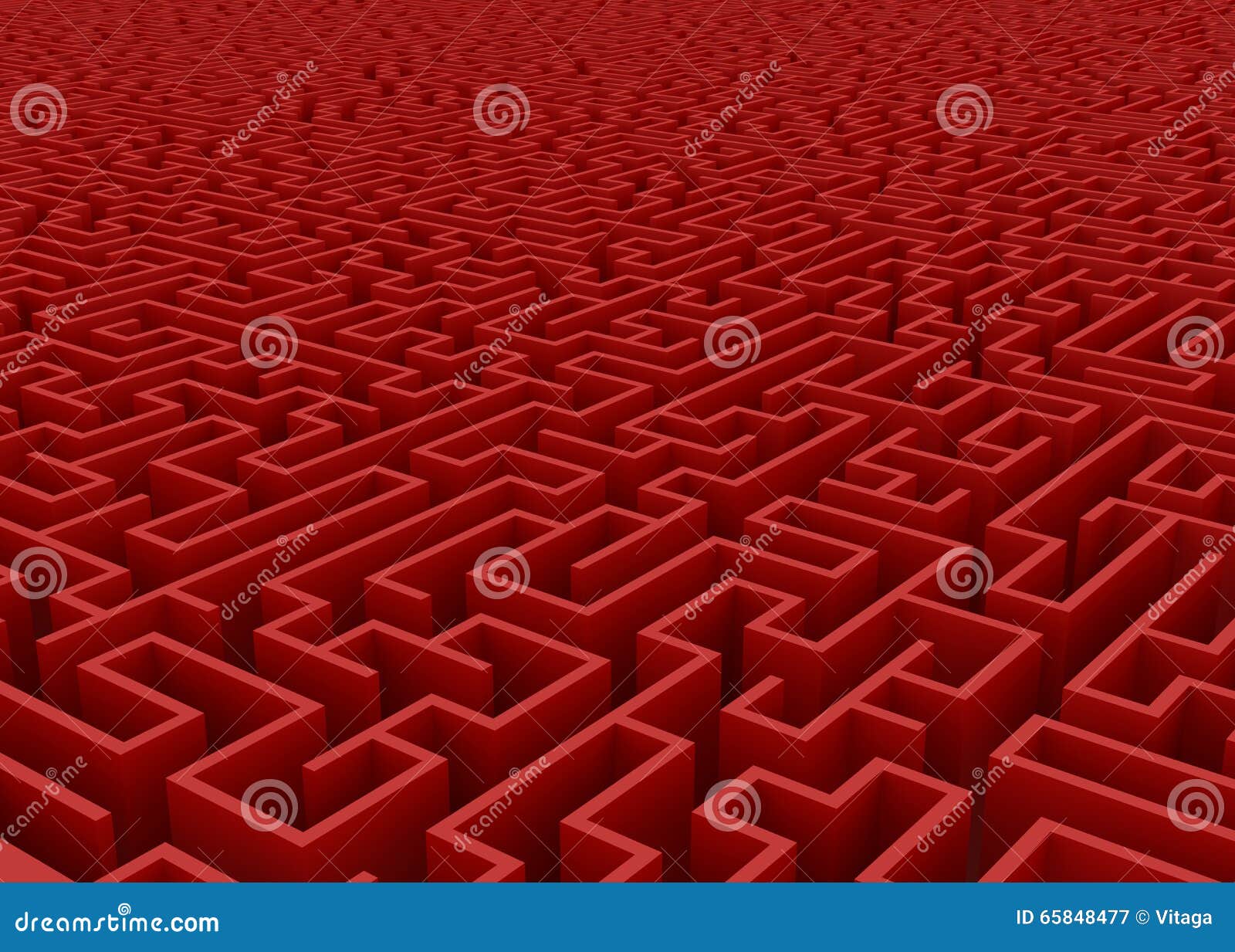 Red Labyrinth To the Horizon Stock Illustration - Illustration of ...