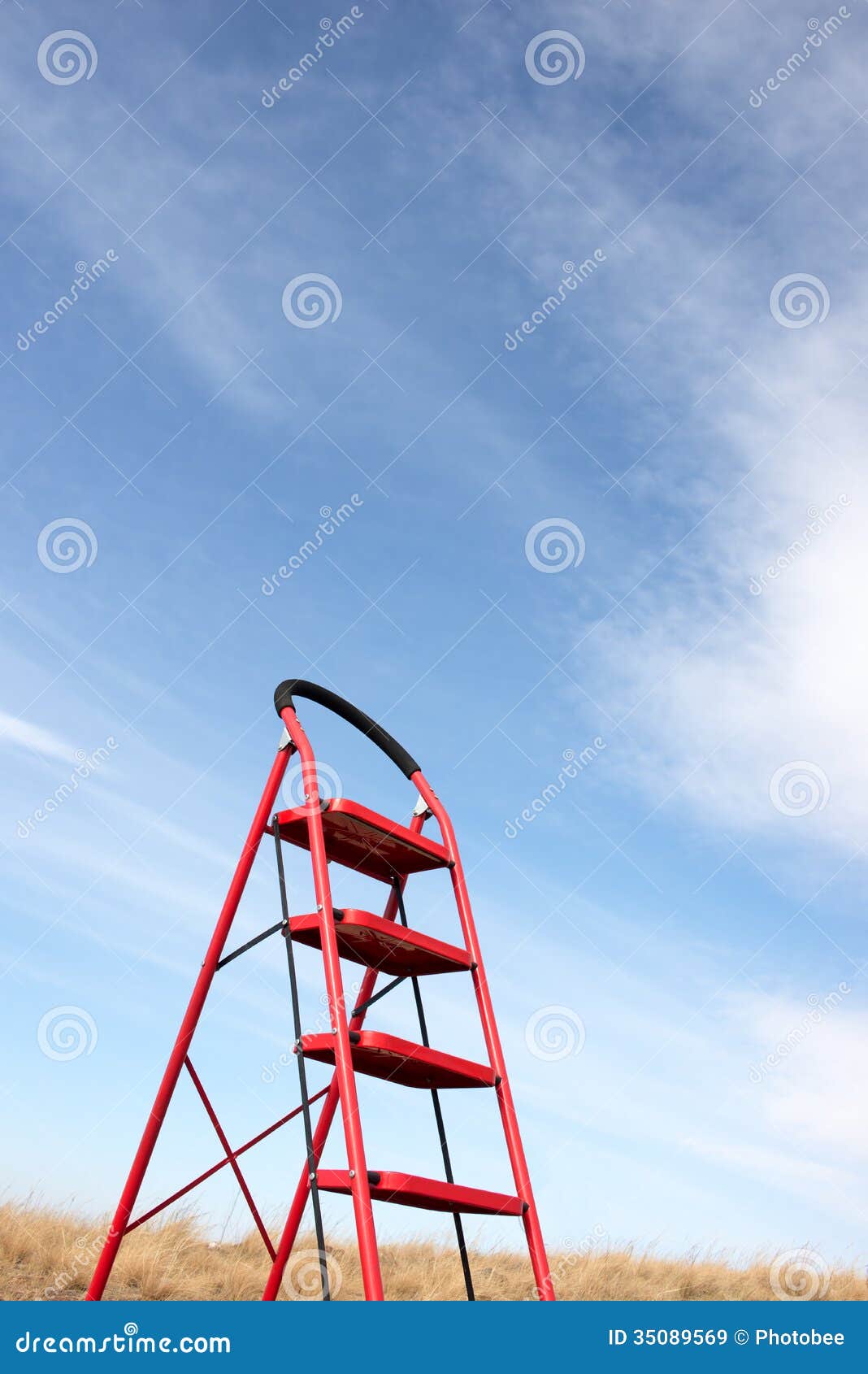 Red Ladder stock image. Image of opportunity, cloud, distant - 35089569
