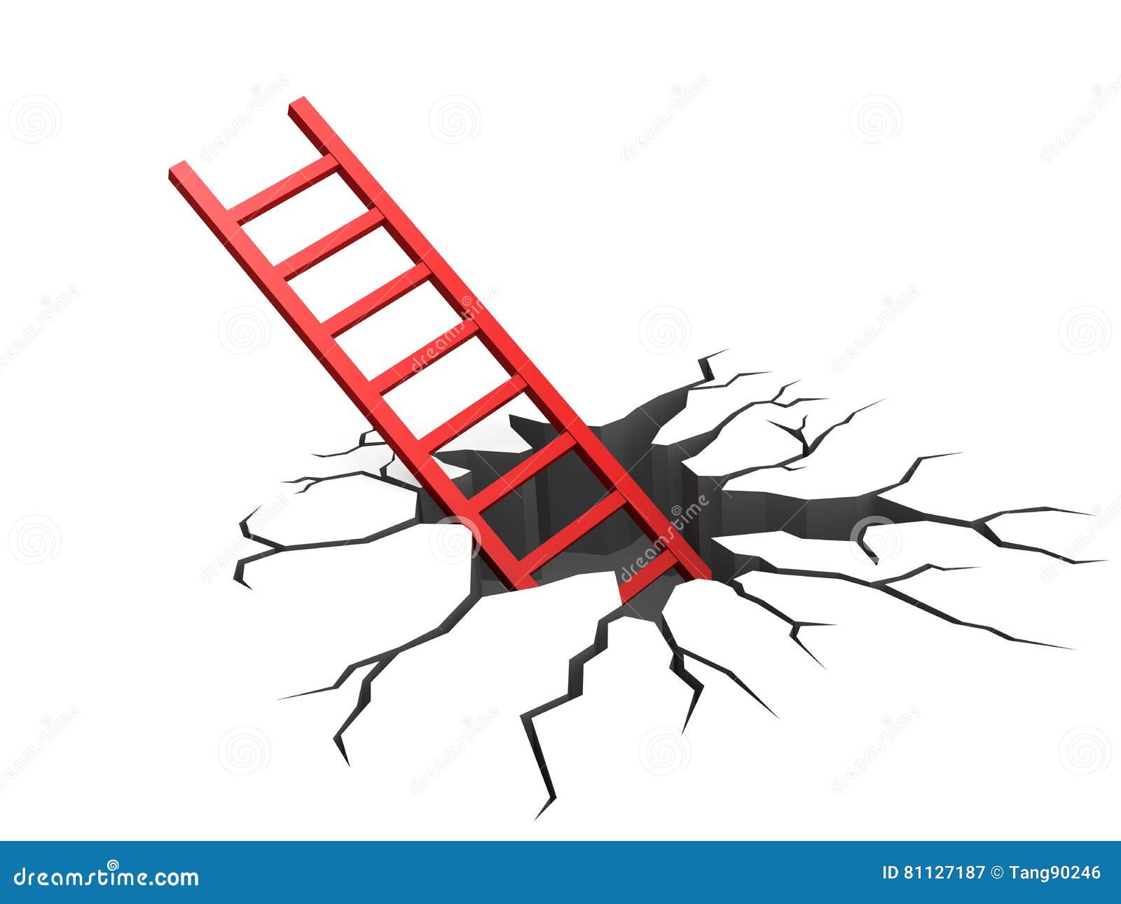 Red Ladder and Break Ground Stock Illustration - Illustration of design ...