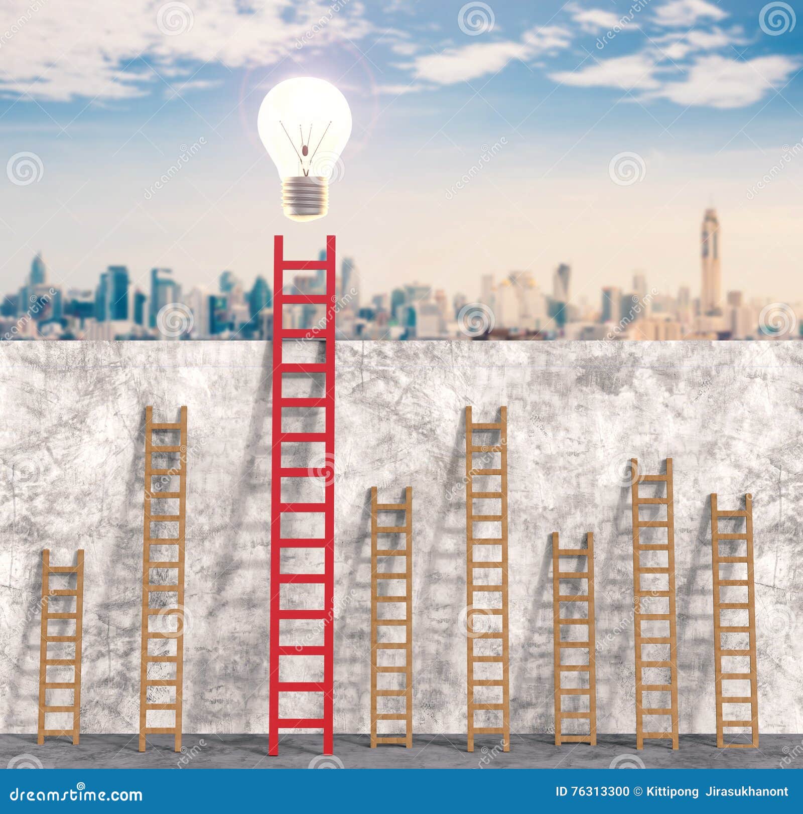Red ladder stock photo. Image of separate, competition - 76313300
