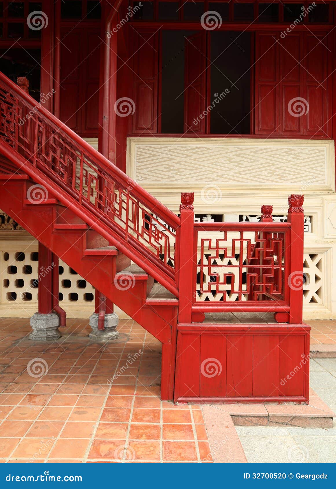 Red ladder outdoors stock photo. Image of asia, indoor - 32700520