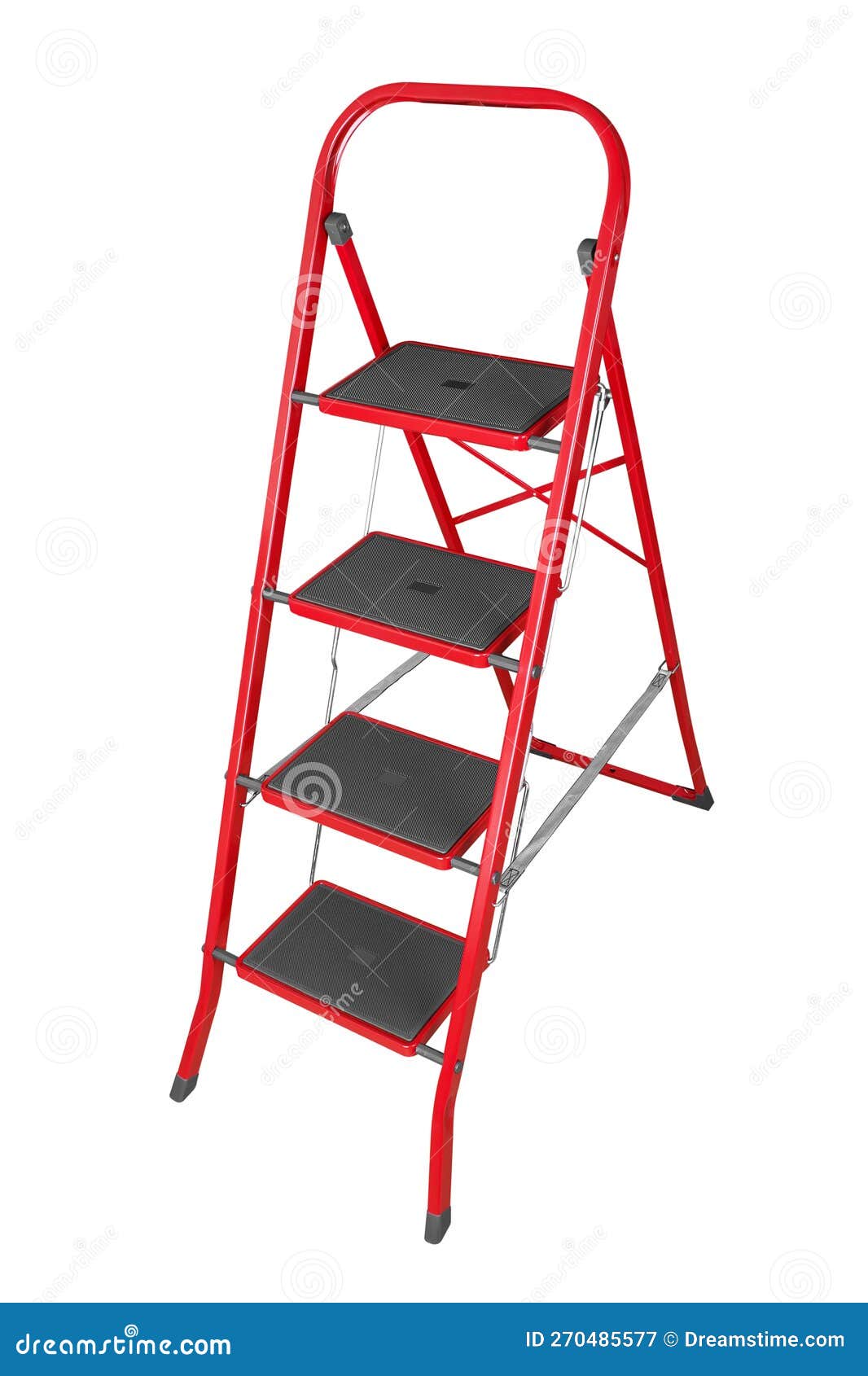 Red Ladder on White Background Stock Image - Image of background, solid ...