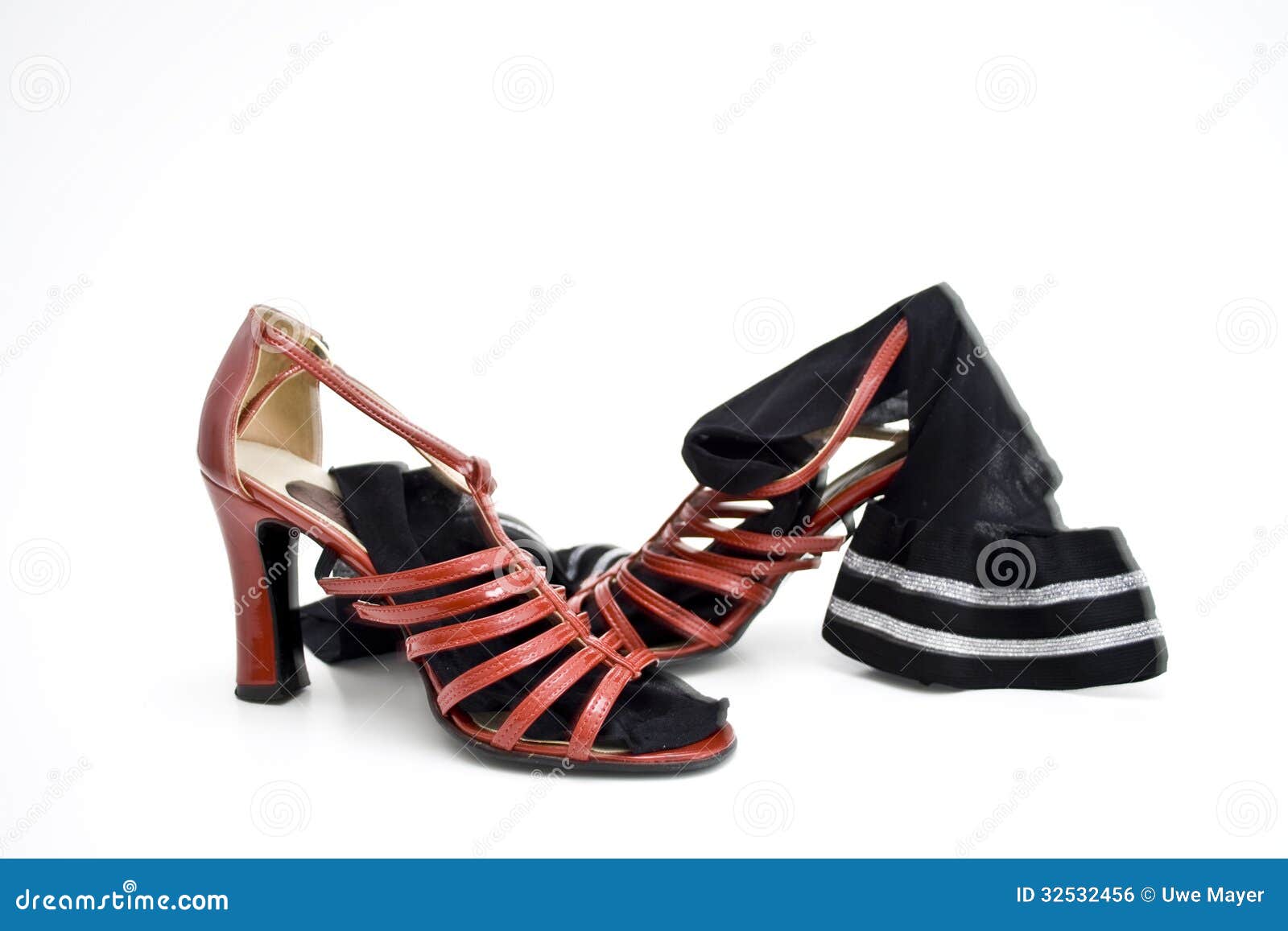 Red ladies shoes stock photo. Image of belts, leather - 32532456