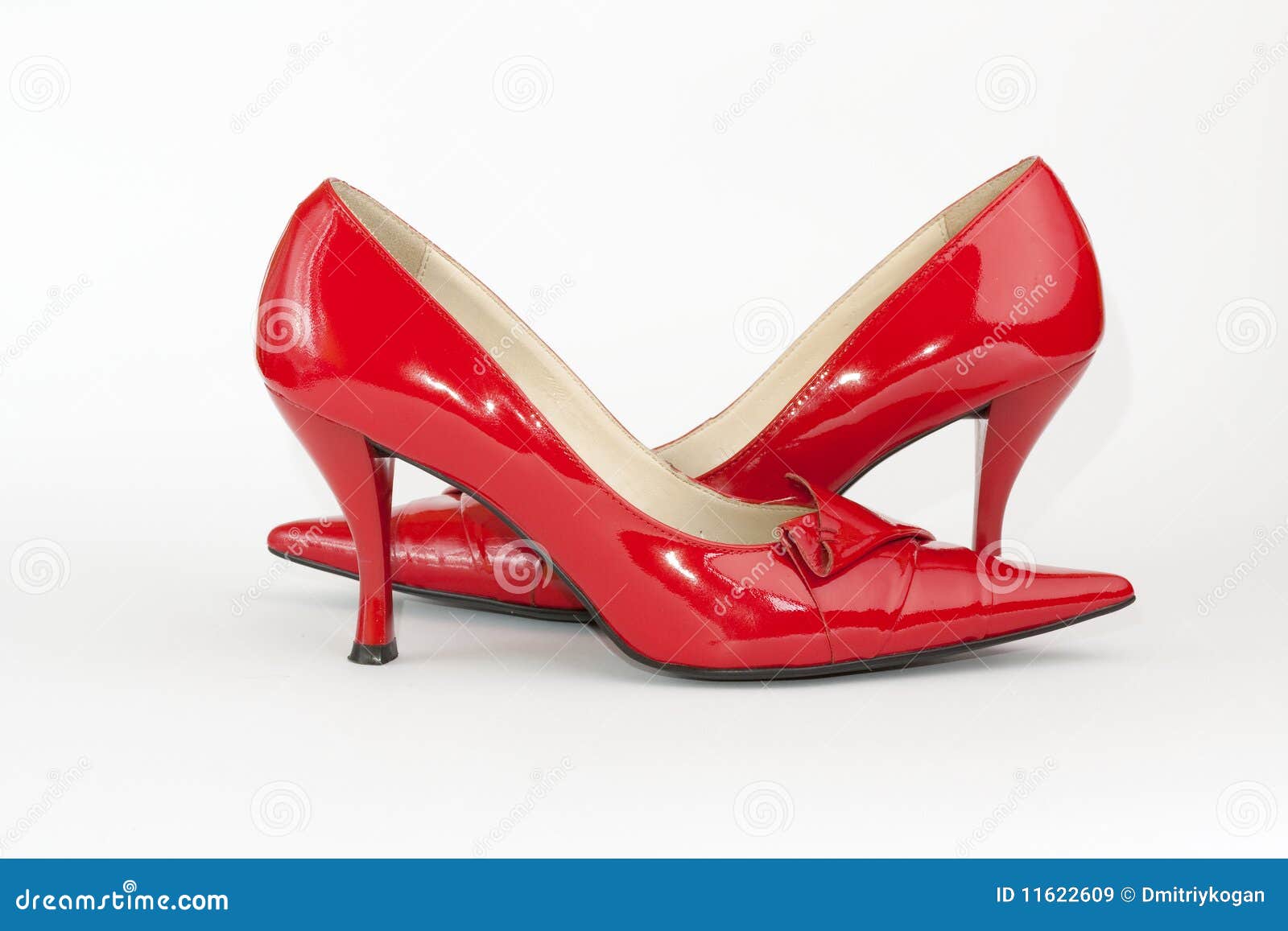Red lady s shoes facing stock image. Image of females - 11622609