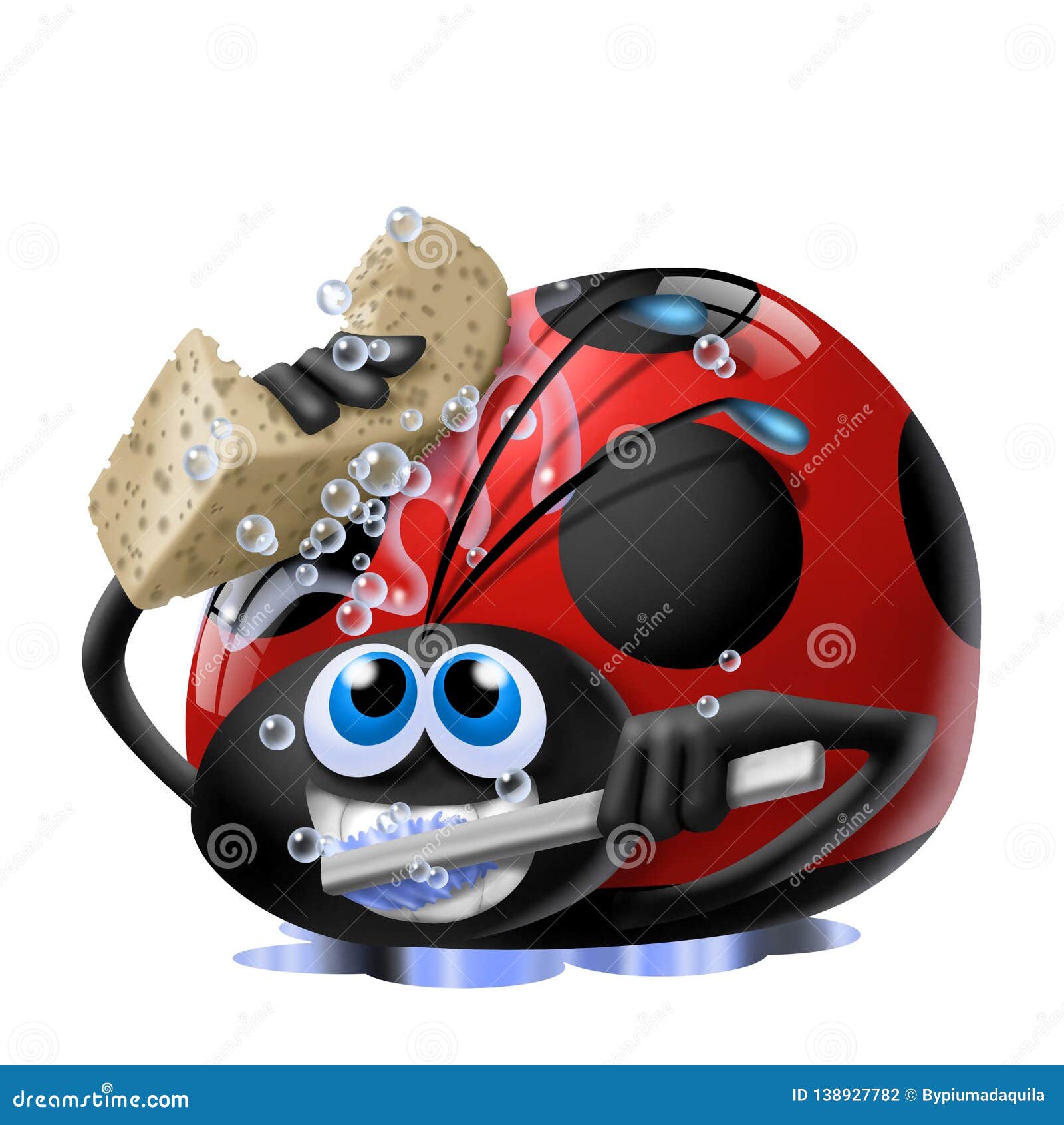 Crazy ladybug stock illustration. Illustration of cheerful - 138927782