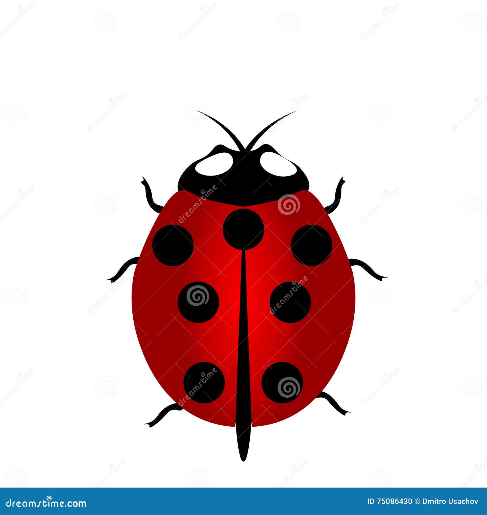 Red Ladybug stock illustration. Illustration of black - 75086430
