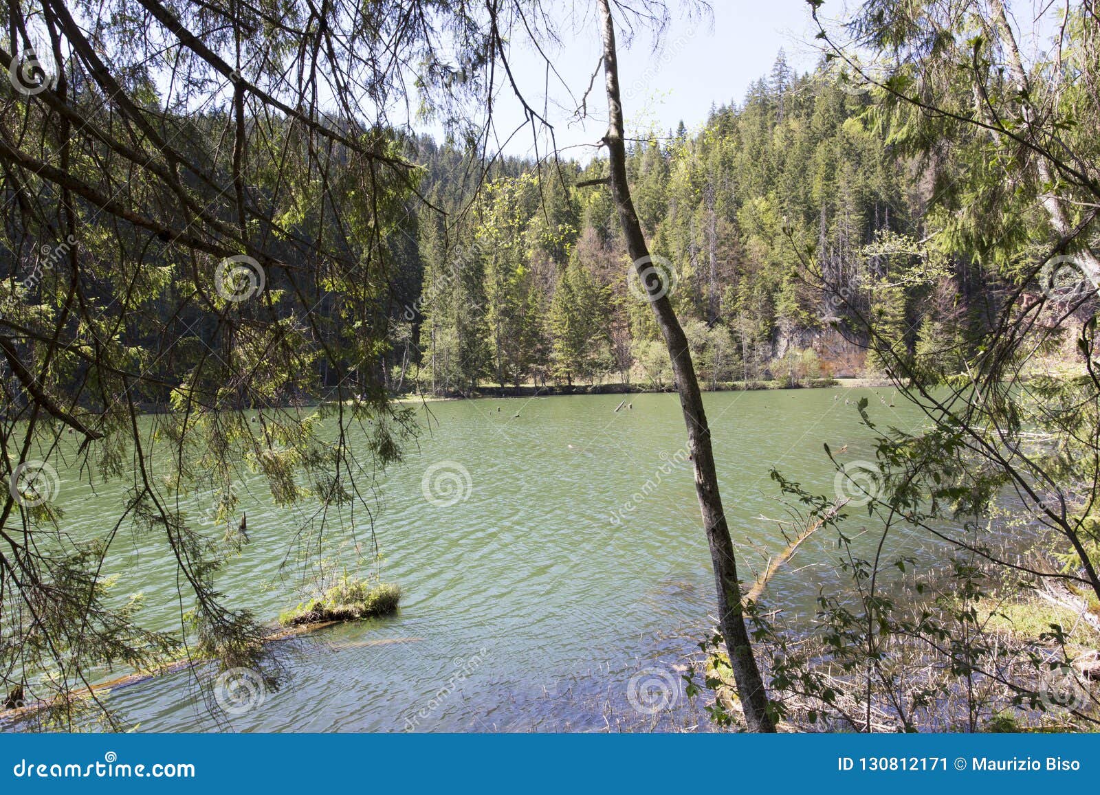 Red lake in Romania stock image. Image of green, beautiful - 130812171