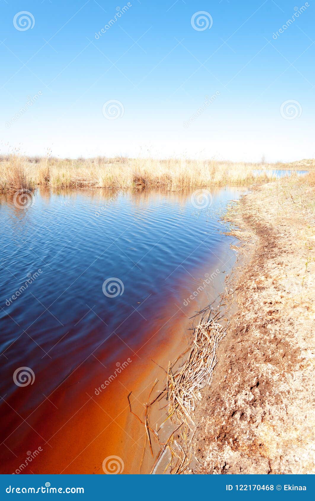 Red lake stock photo. Image of landscape, lagoon, scenic - 122170468