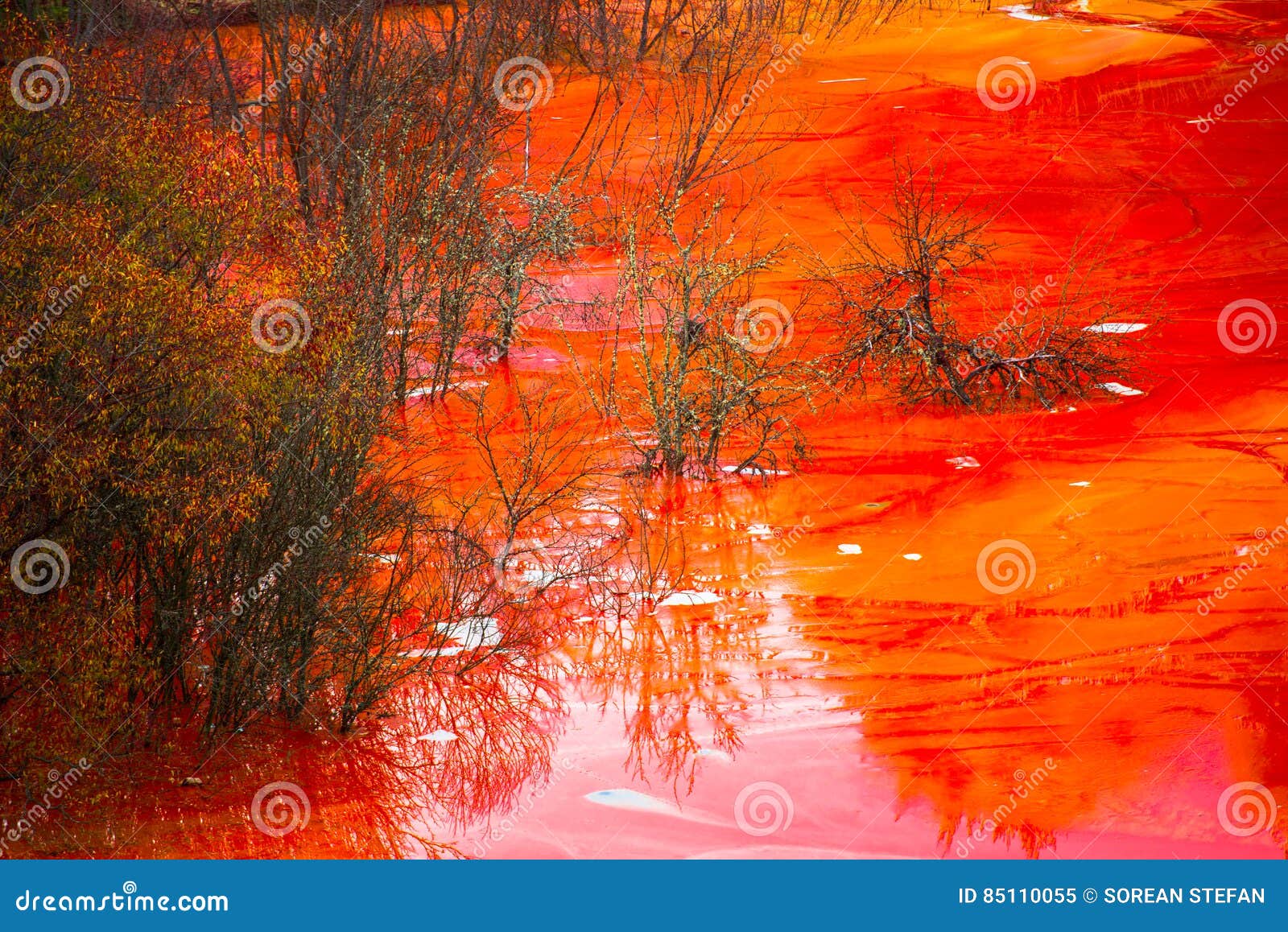 Red lake stock image. Image of nature, surface, iron - 85110055