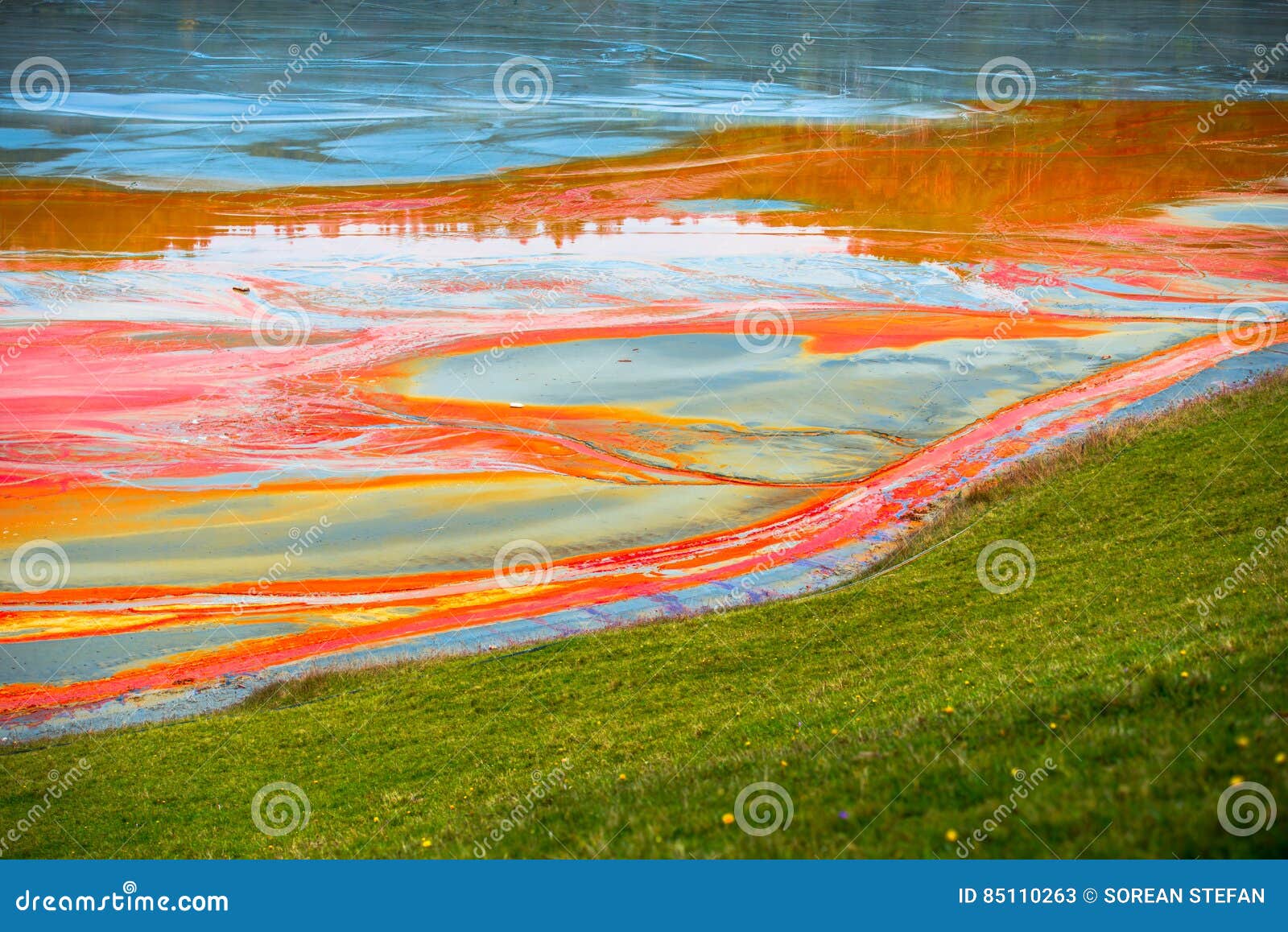 Red lake stock image. Image of orange, surface, pond - 85110263