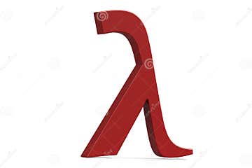 Red Lambda Symbol Isolated on White Background Stock Illustration ...