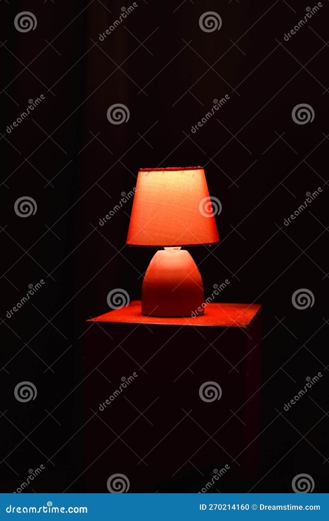Red Lamp with Black Background in an Apartment in Paris Stock Photo ...